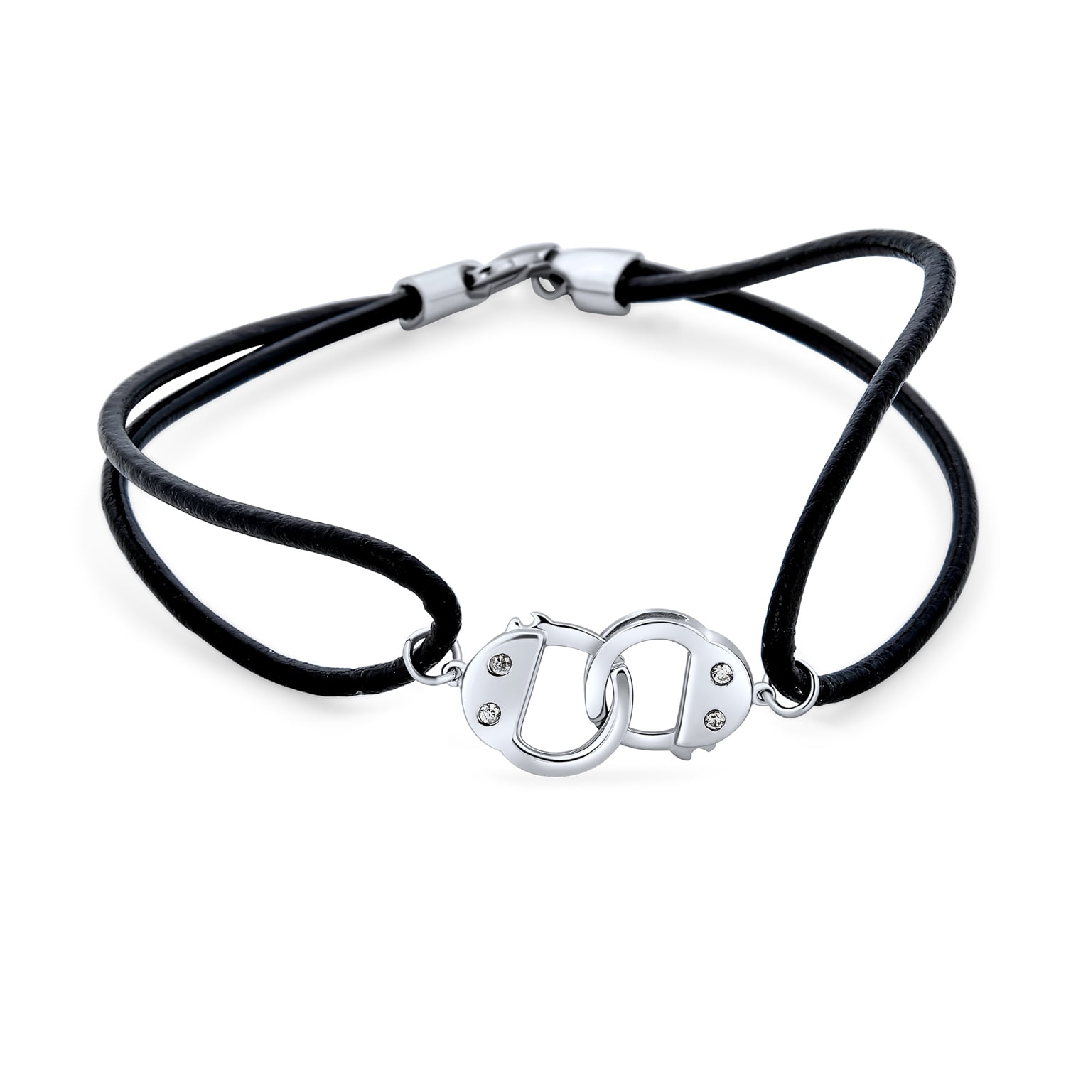 Bling Jewelry Womens Minimalist Wrap Bracelet Black Leather Cord with ...