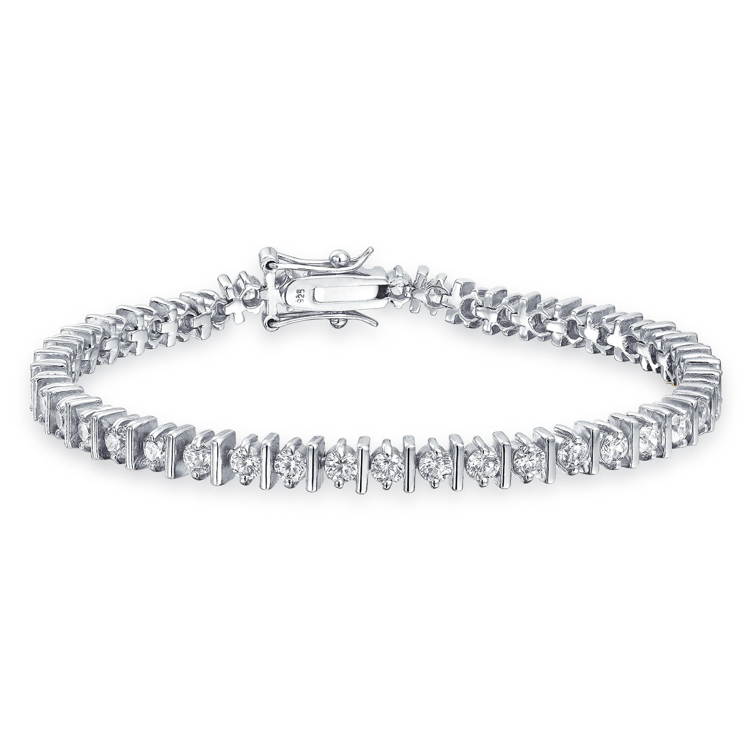 Bling Jewelry Womens Classic 10CT CZ Solitaire Tennis Bracelet Cubic ...