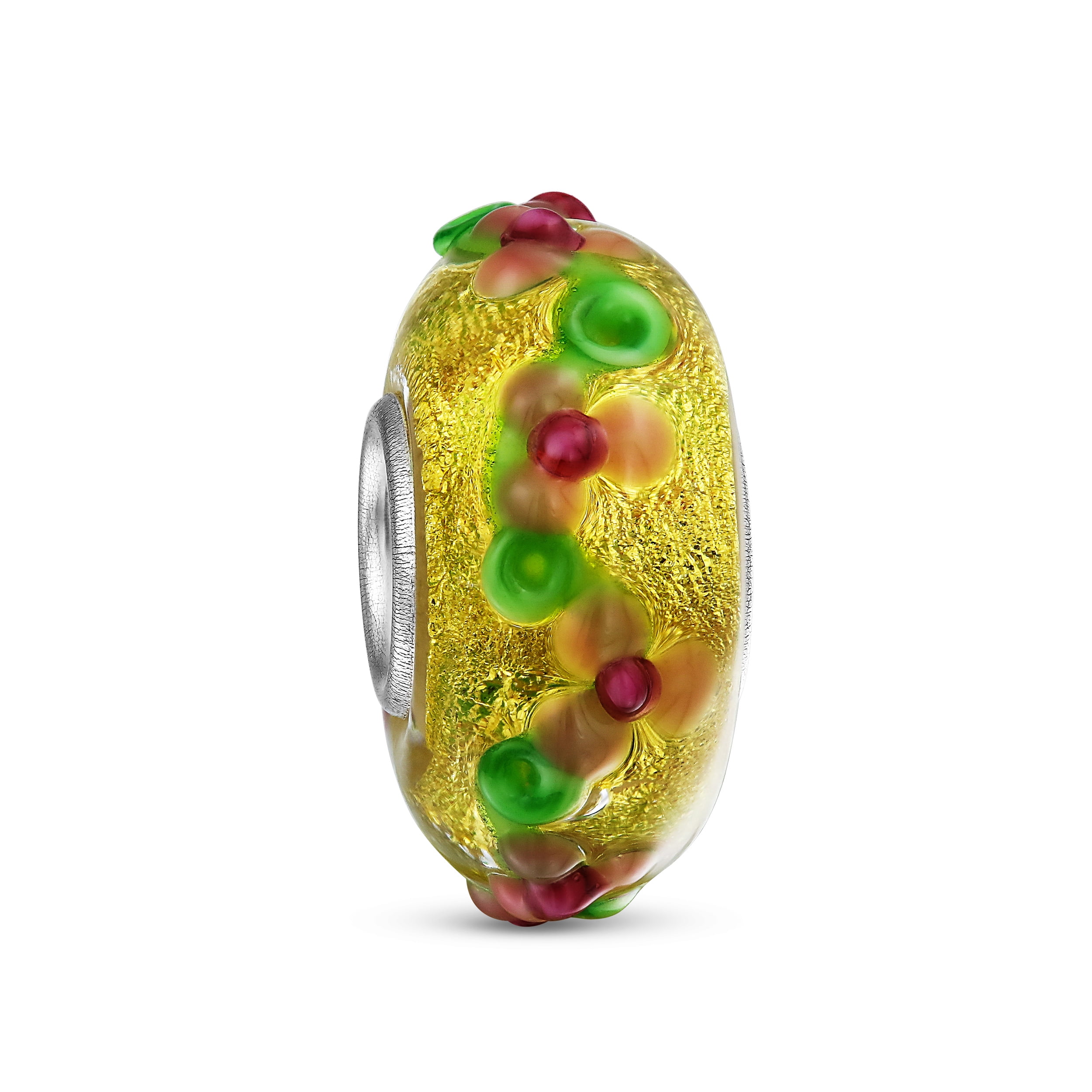 Bling Jewelry Womens Murano Glass Charm Bead 3D Lampwork Multi-Color ...