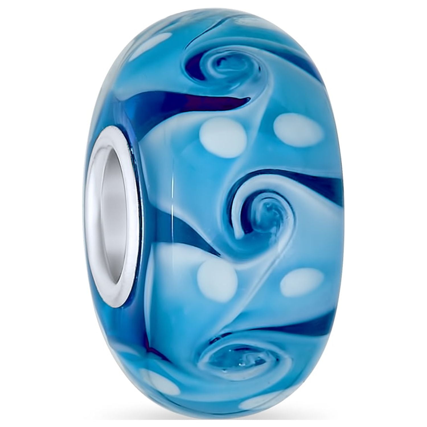 Bling Jewelry Womens Murano Glass Charm Bead Green Red Blue Aqua Wave ...