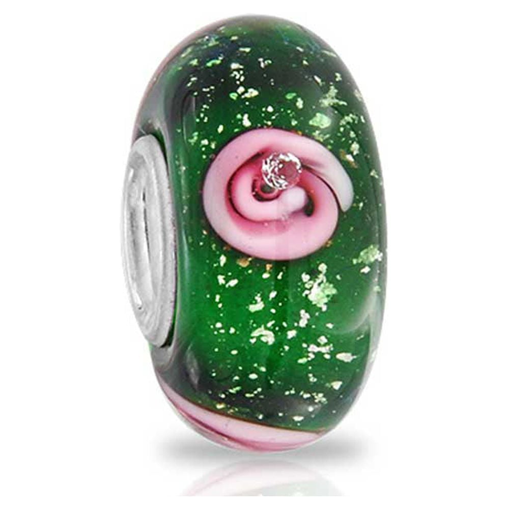 Bling Jewelry Womens Murano Glass Charm Bead Sterling Silver Core ...