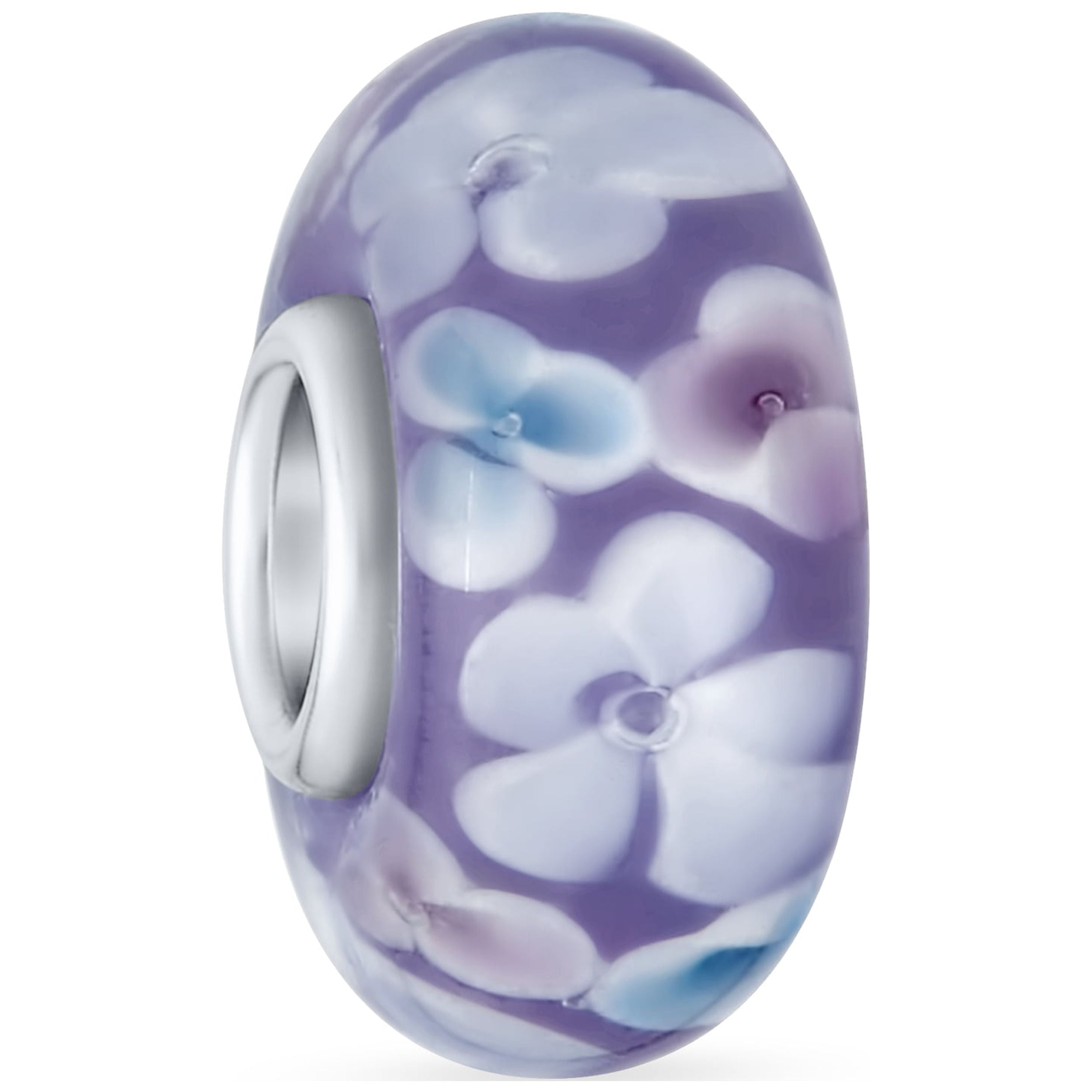 Bling Jewelry Womens Murano Glass Charm Bead with Sterling Silver Core ...
