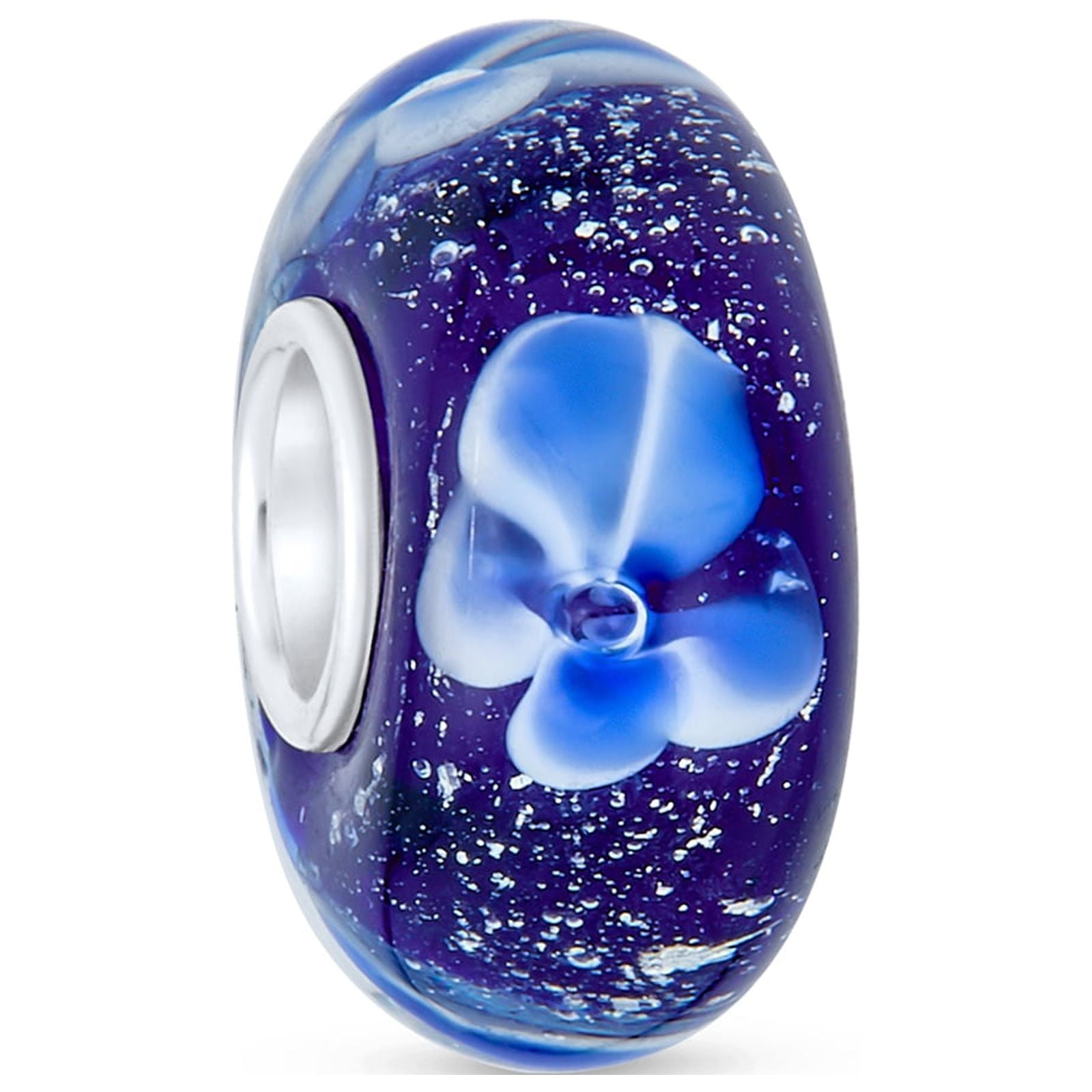 Bling Jewelry Womens Murano Glass Charm Bead with Sterling Silver Core ...