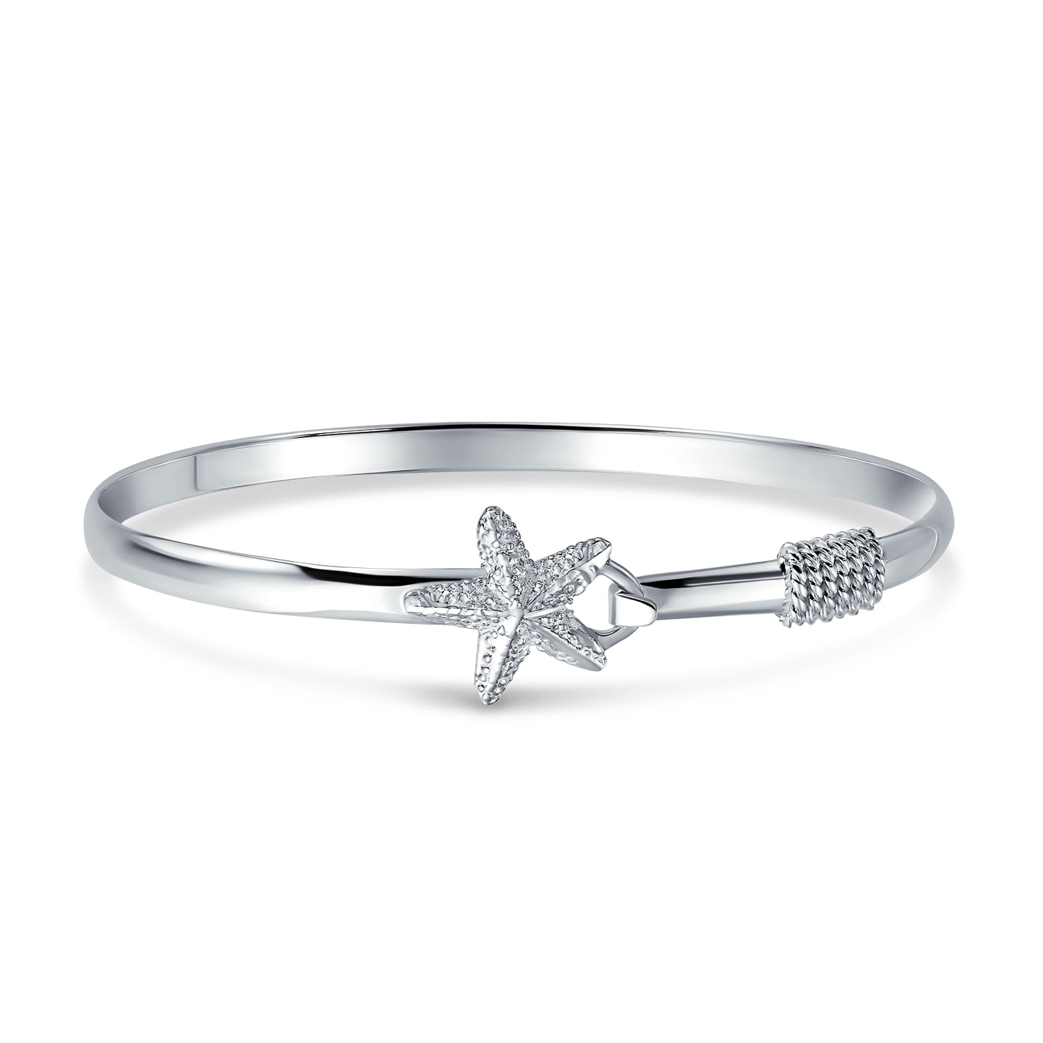 Bling Jewelry Womens Nautical Starfish Bangle Bracelet in Sterling ...
