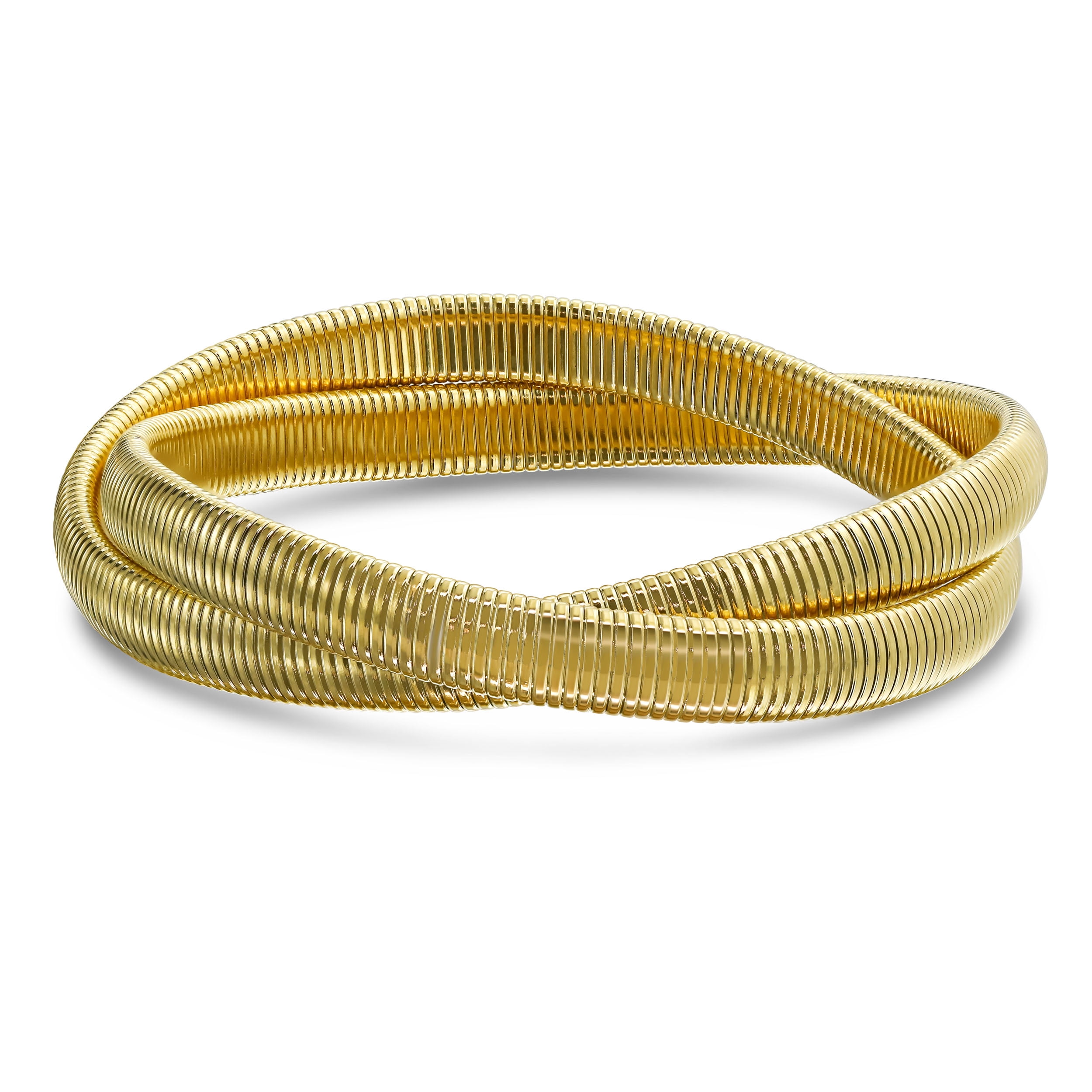 Bling Jewelry Womens Omega Snake Cobra Wide Bangle Twisted Bracelet Set ...