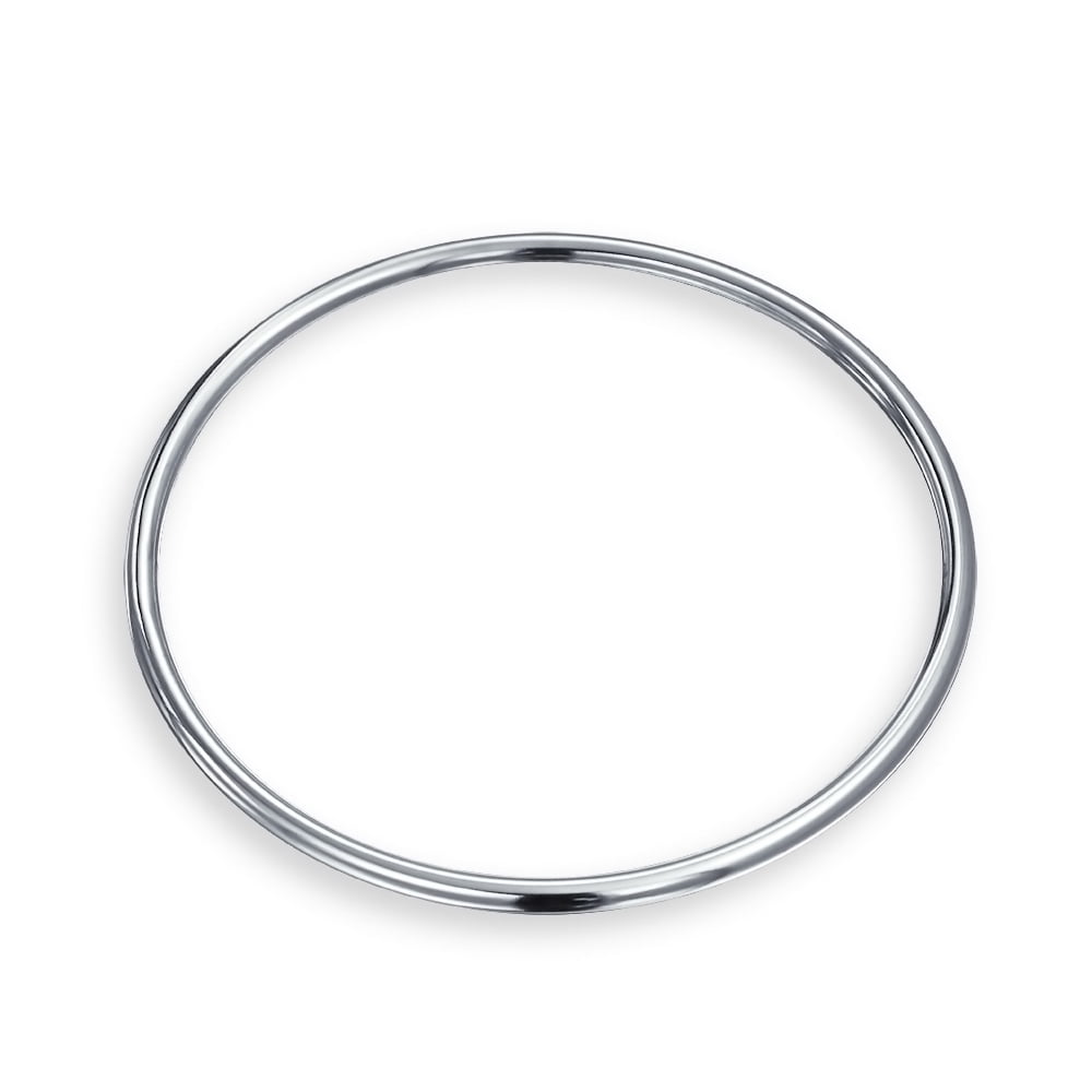 Bling Jewelry .925 Sterling Silver Bangle Bracelet, 3MM Dome Round Edge ...