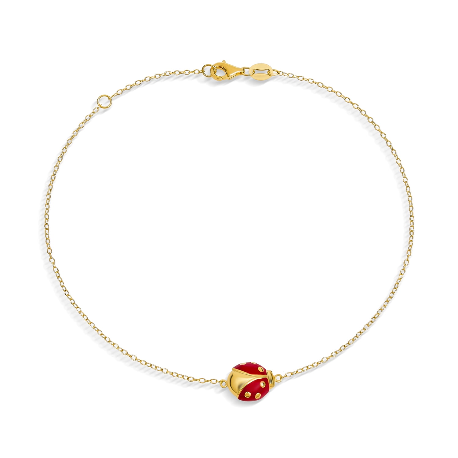 Bling Jewelry Womens Red Ladybug Garden Charm Anklet Link Ankle ...