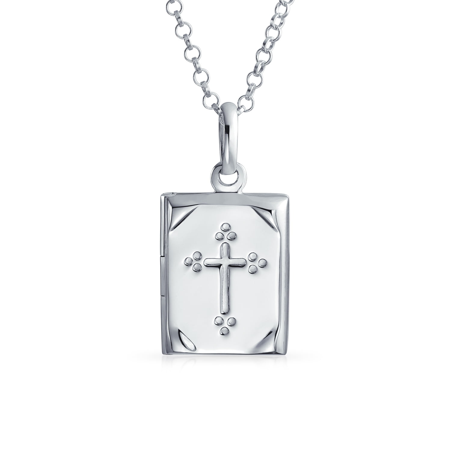 Bling Jewelry Womens Religious Bible Cross Locket Necklace Holds ...