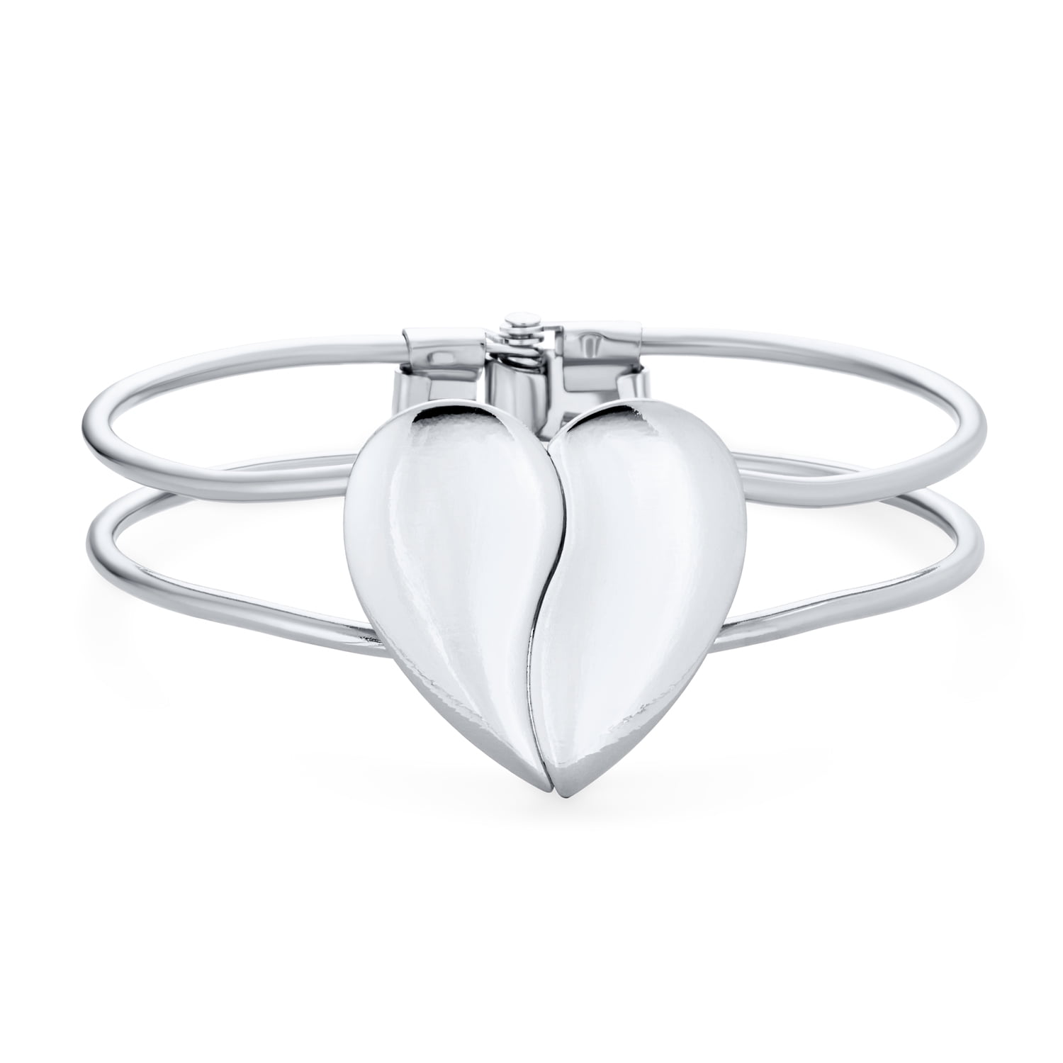 Bling Jewelry Womens Romantic Friendship Love Split Heart Bracelet ...