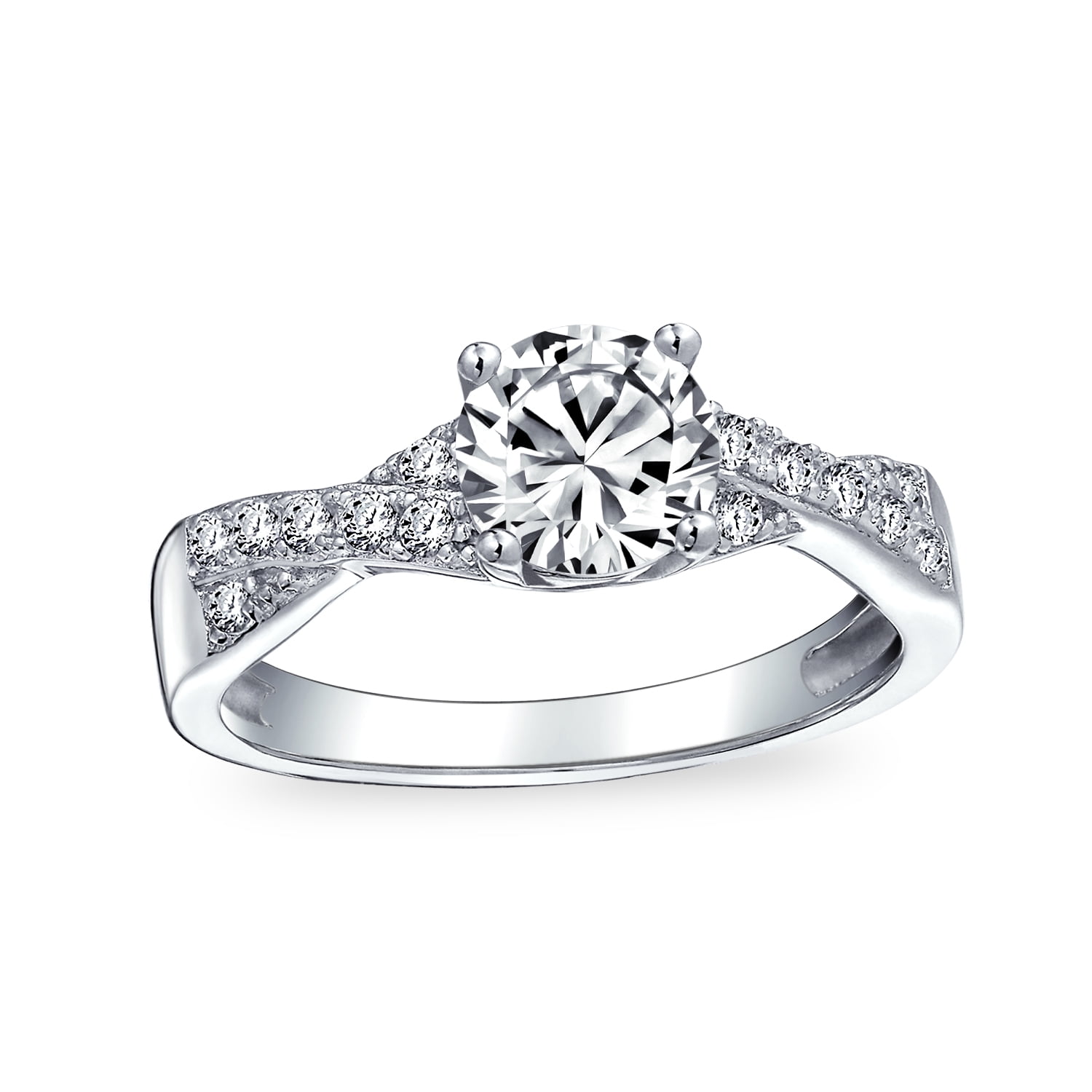 Bling Jewelry Womens 2CT Solitaire Pave CZ Cubic Zirconia Infinity ...