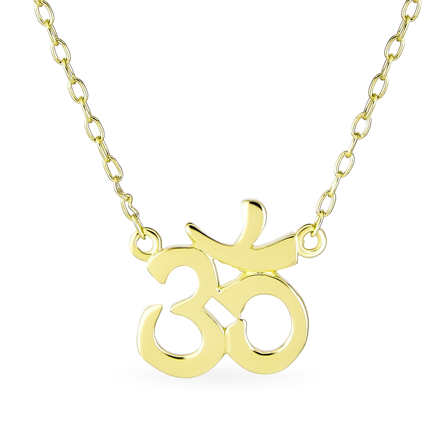 Bling Jewelry Womens Sanskrit Yoga Harmony Aum Om Pendant Necklace Gold ...