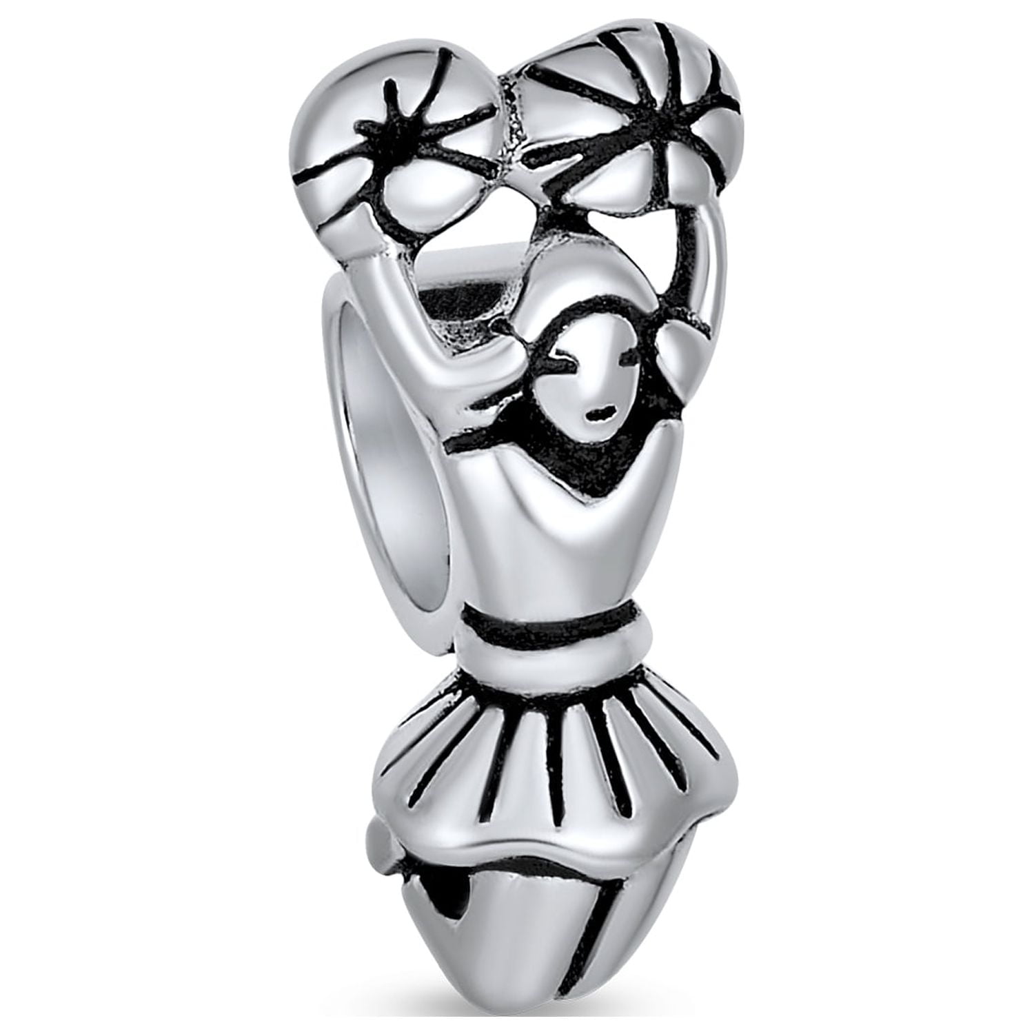 Bling Jewelry Womens School Spirit Cheerleader Charm Bead Sterling ...