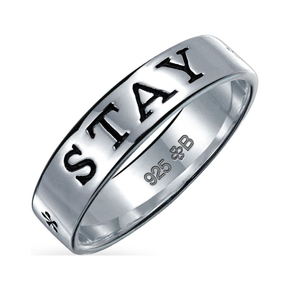 Bling Jewelry Womens Sentimental Silver Ring: Stay Strong Promise ...
