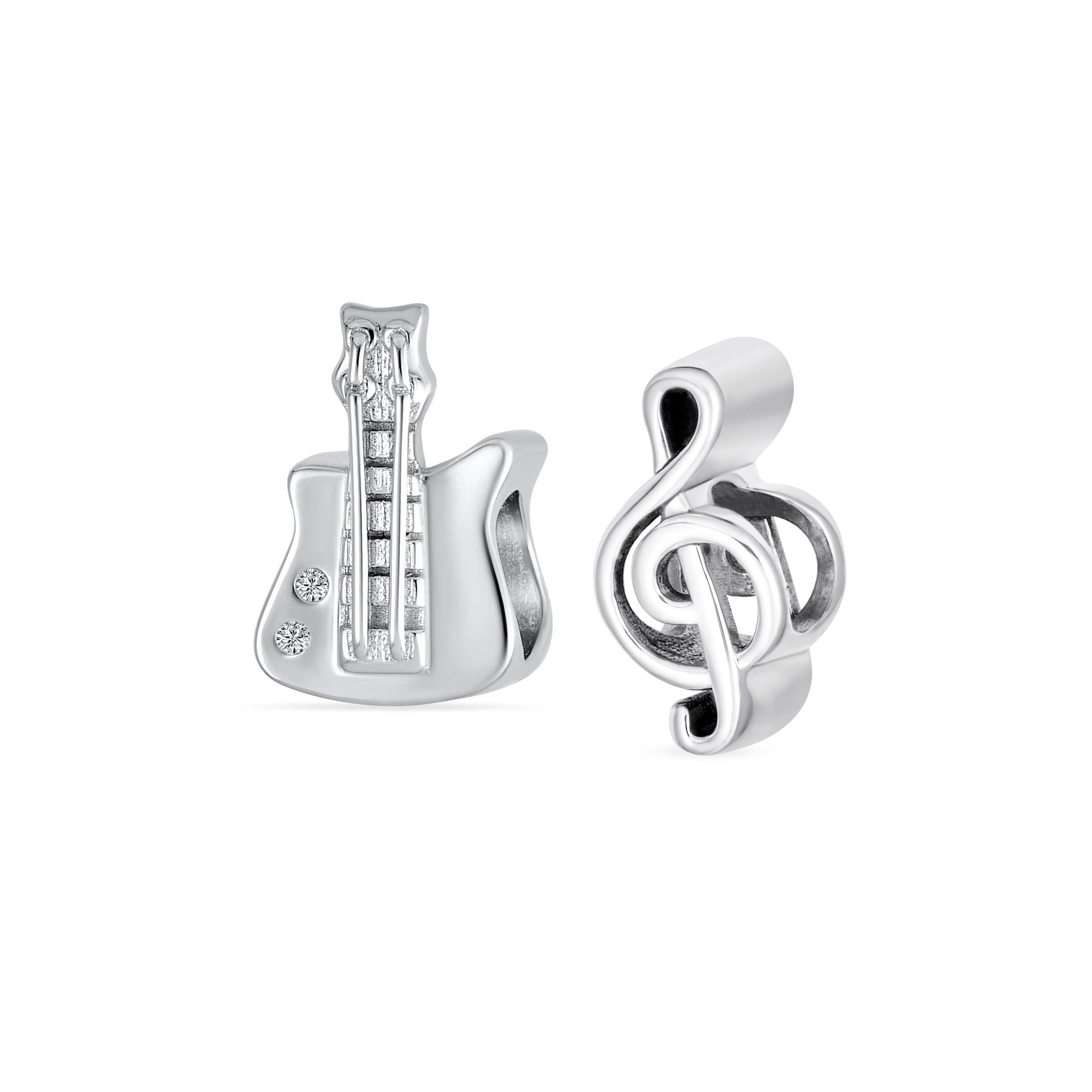 Bling Jewelry Womens Set of 2 Music Notes G Clef & Electric Guitar ...