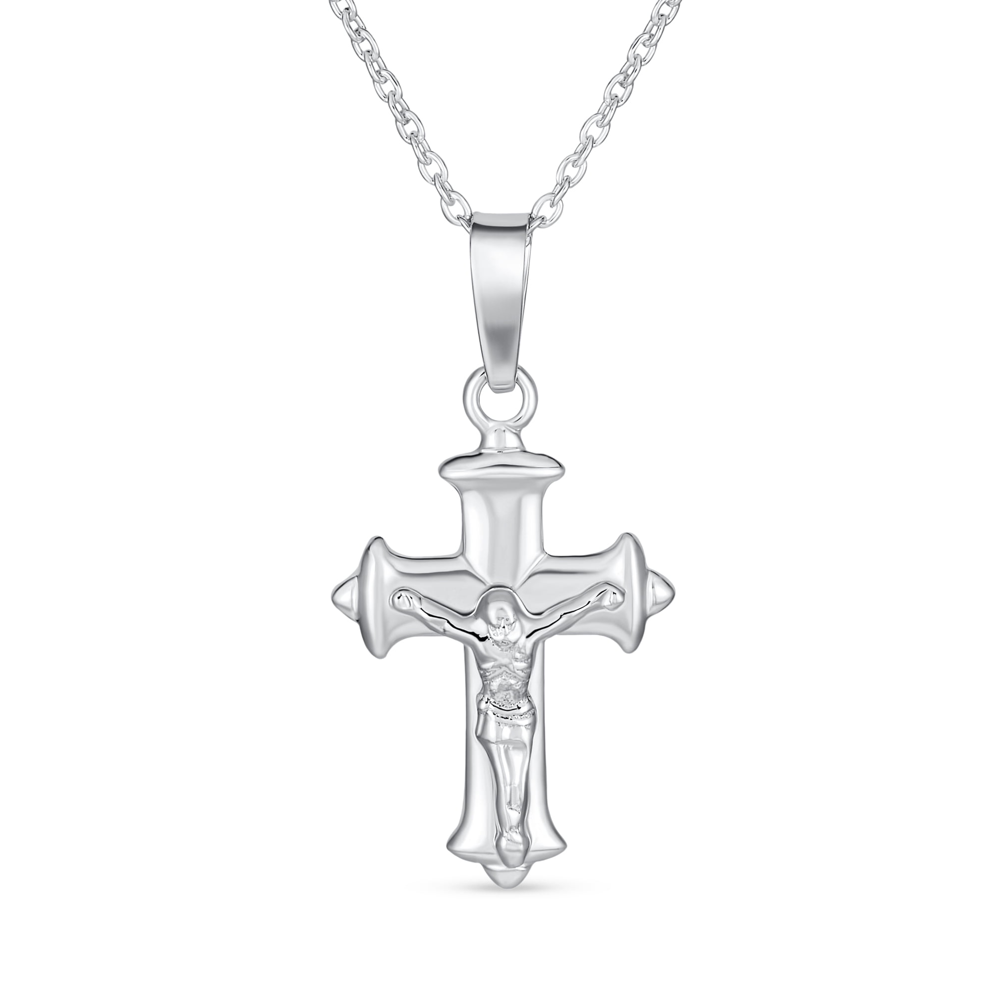 Bling Jewelry Womens Simple Christian Catholic Pendant Necklace Jesus ...