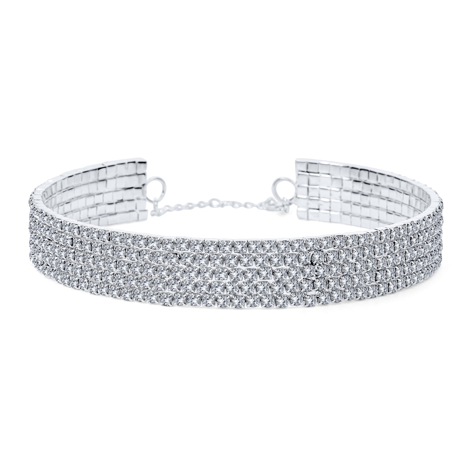 Bling Jewelry Womens Simple Classic Sparkly Rhinestone Bridal Necklace ...