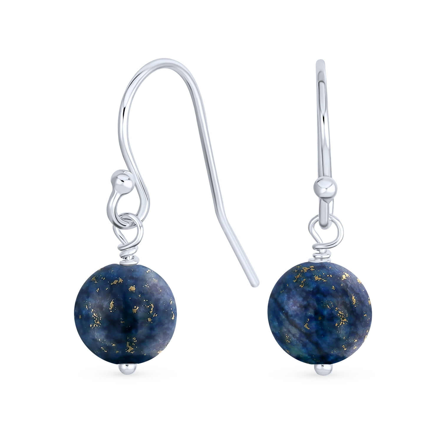 Bling Jewelry Womens Simple Gemstone 8MM Bead Drop Ball Earrings ...