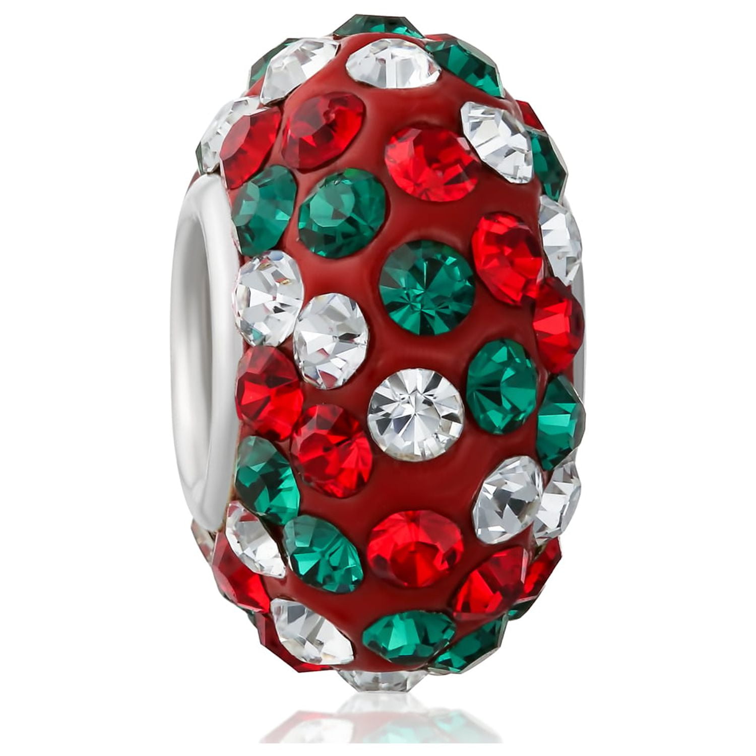 Bling Jewelry Womens Solid Stripe Pave Crystal Bead Charm for European ...