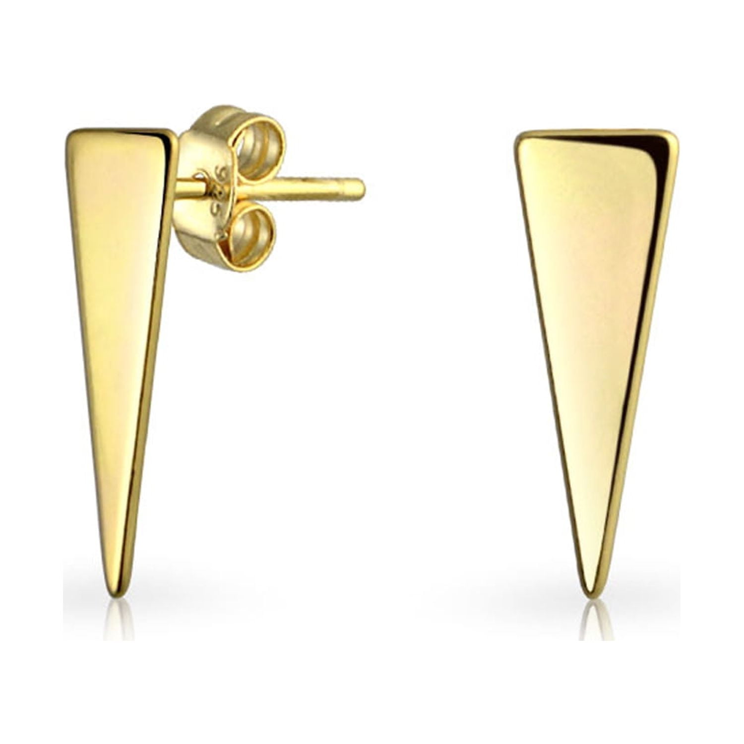 Bling Jewelry Womens Spike Triangle Arrow Stud Earrings 14K Gold ...