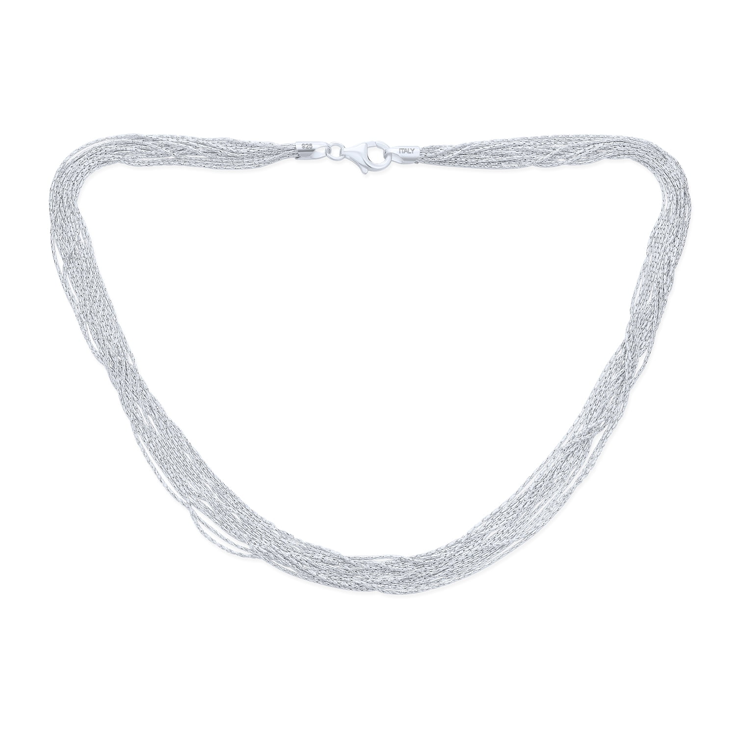 Bling Jewelry Womens Statement 12 Multi Strand Chain Sparkling Diamond ...