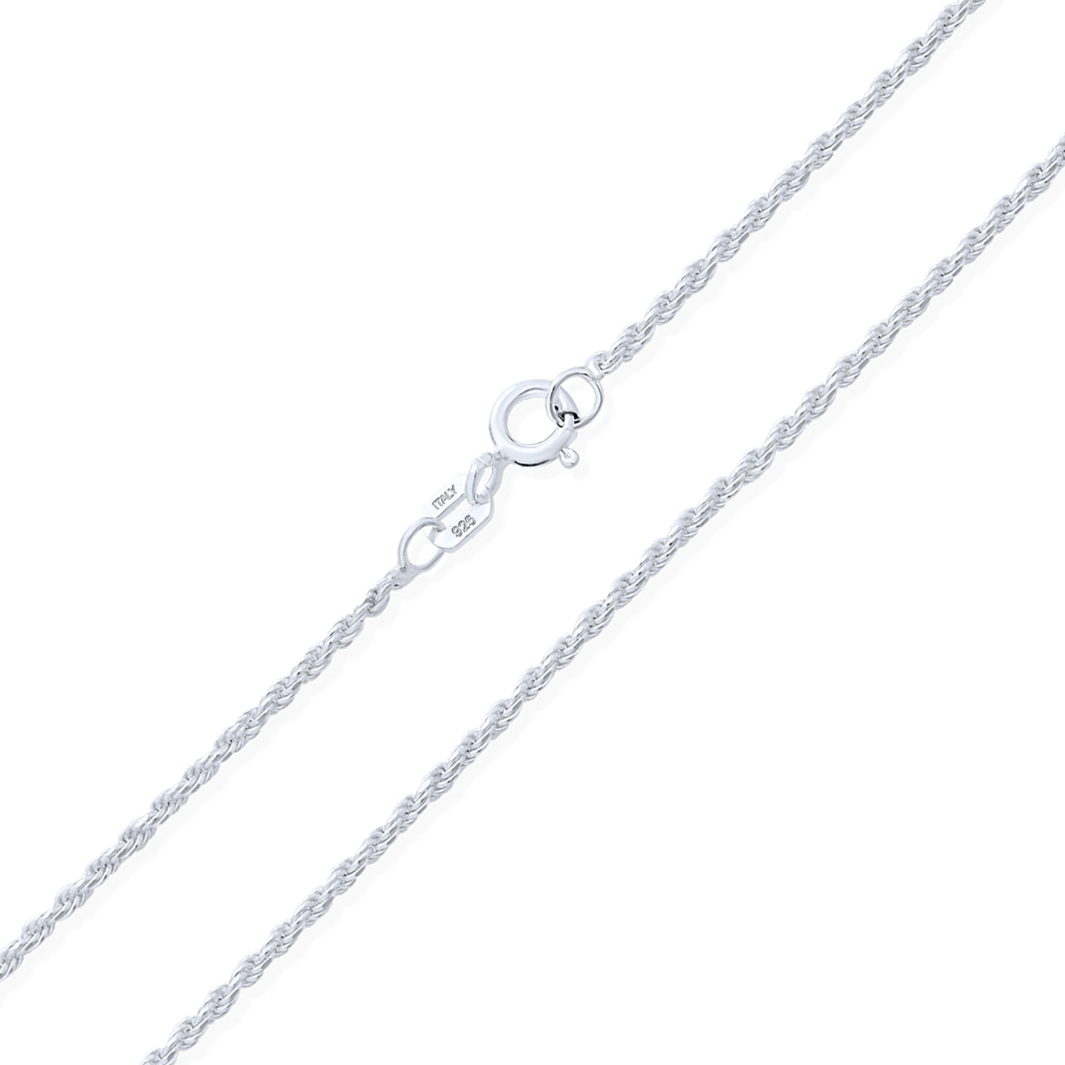 Bling Jewelry Womens Thin 2MM Sterling Silver Rope Link Chain Necklace ...