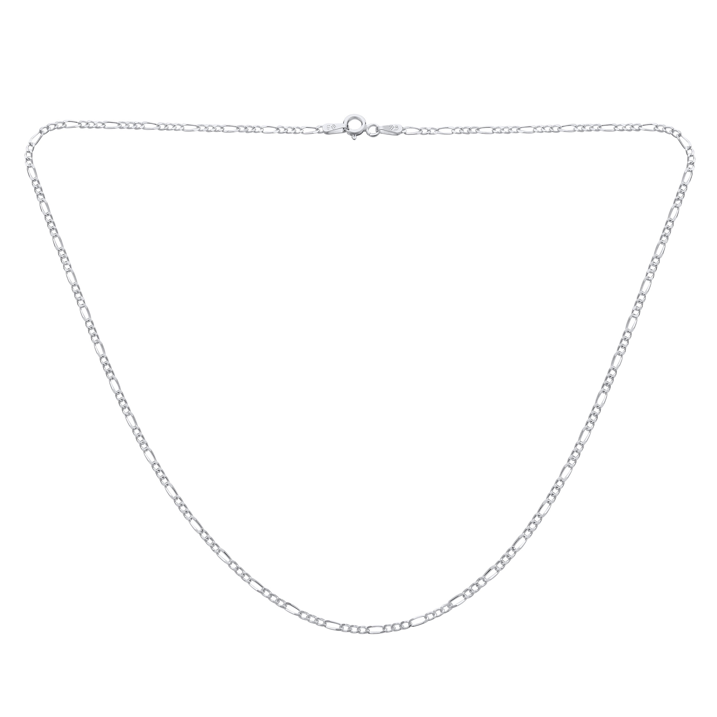 Bling Jewelry Womens Thin 50 Gauge Sterling Silver Figaro Chain ...