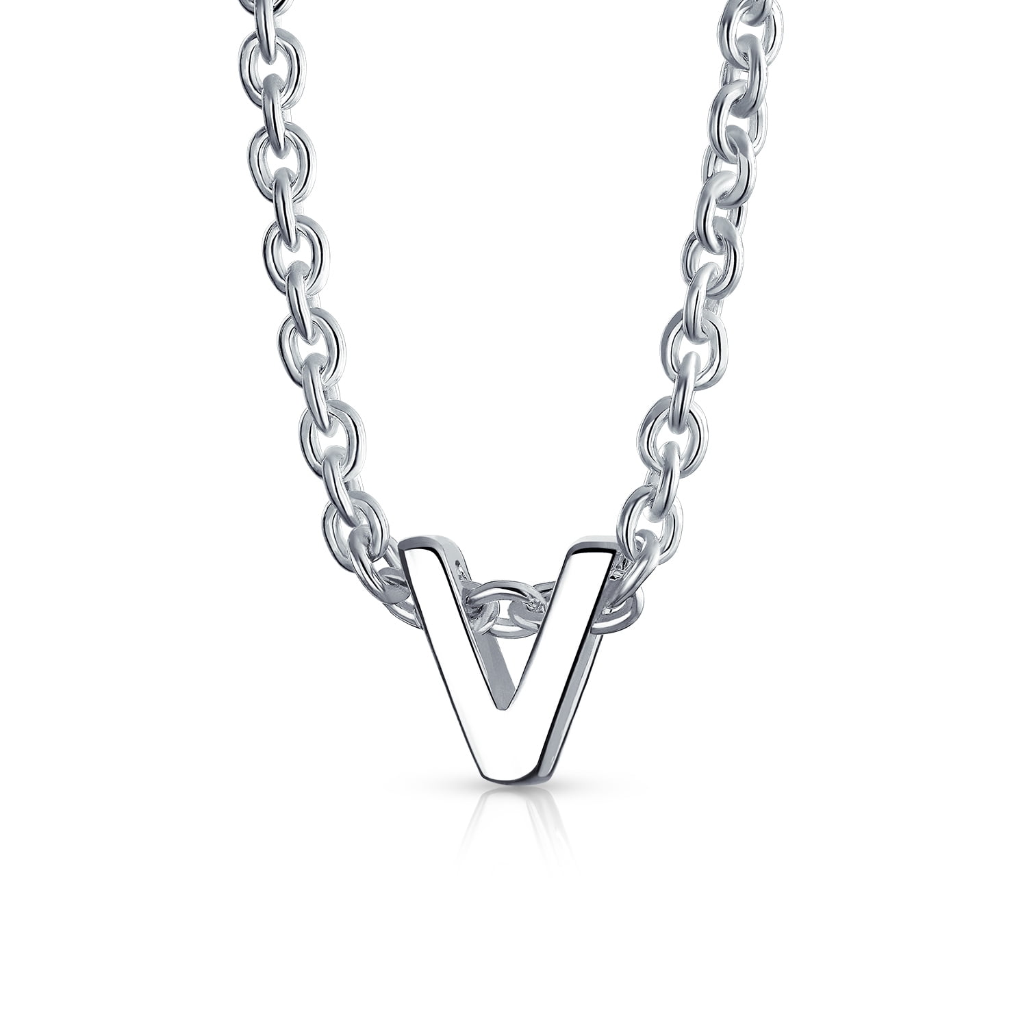 Bling Jewelry Womens Tiny Block Letters Alphabet Pendant Necklace A-Z ...