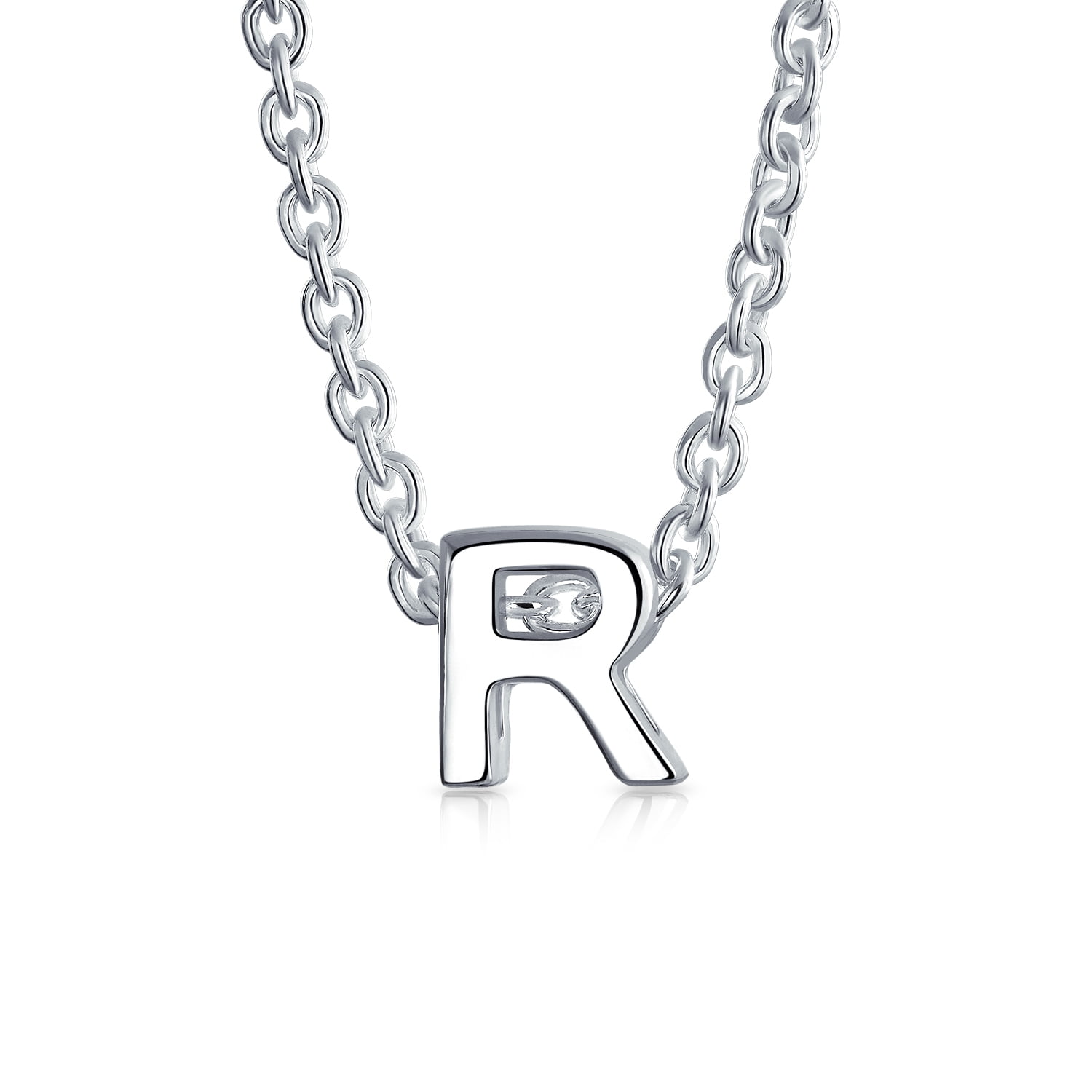 Bling Jewelry Womens Tiny Block Letters Alphabet Pendant Necklace A-Z ...