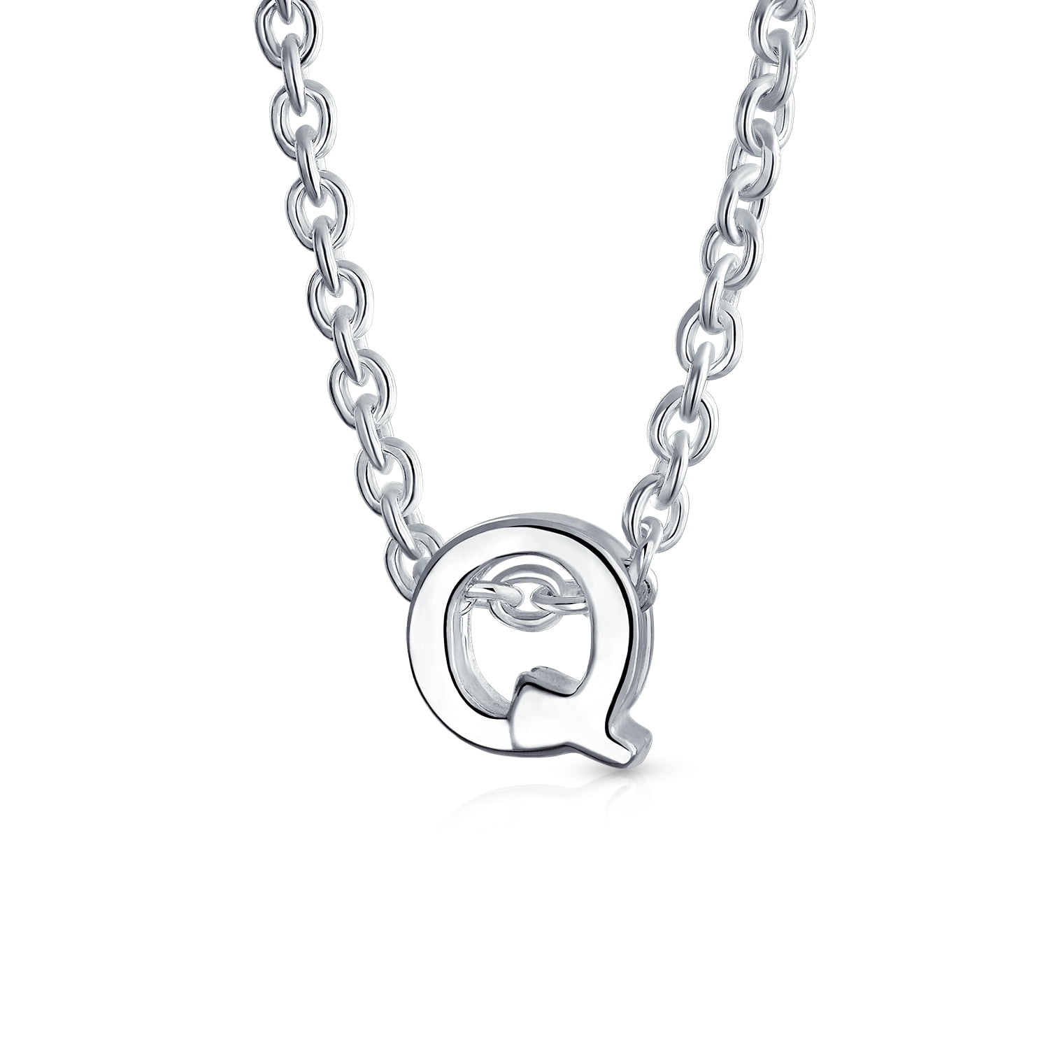 Bling Jewelry Womens Tiny Block Letters Alphabet Pendant Necklace A-Z ...