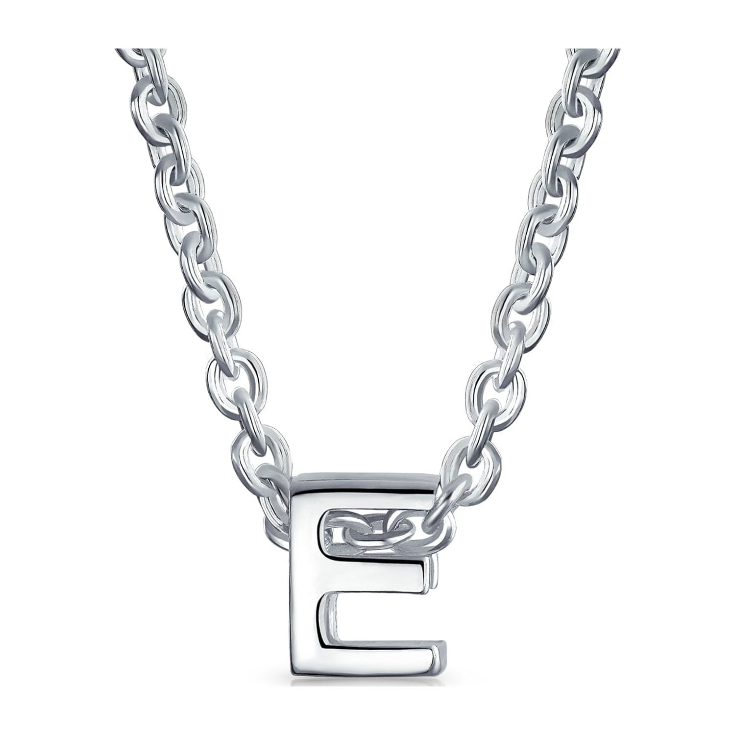 Bling Jewelry Womens E - Tiny Block Letter Alphabet Initial Dainty ...