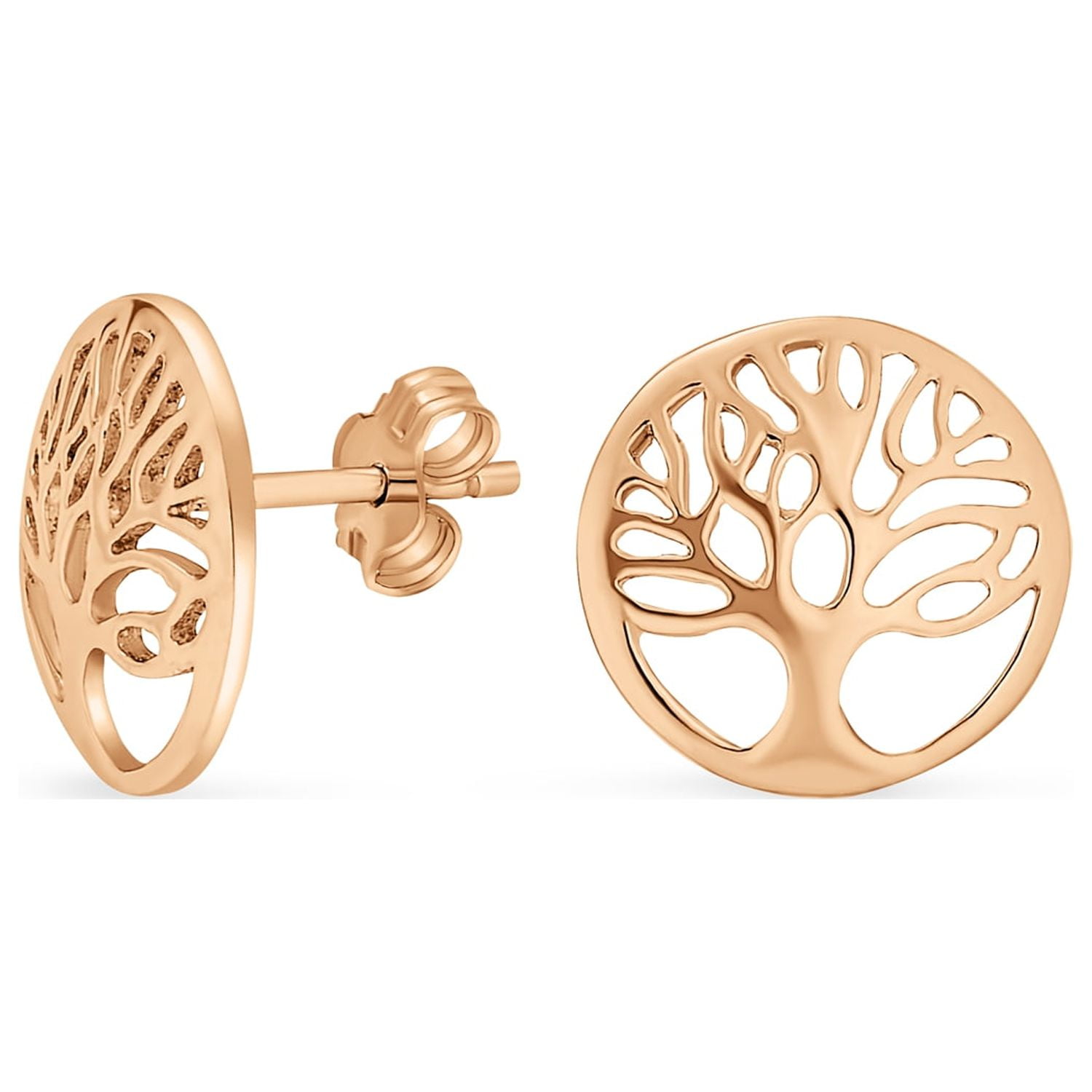 Bling Jewelry Womens Tiny Round Family Tree of Life Stud Earrings in ...