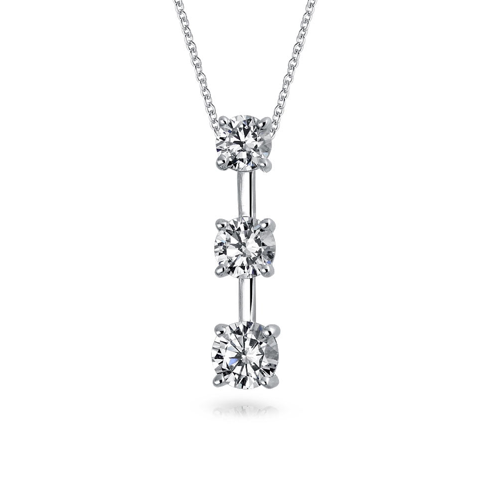 Bling Jewelry Womens Traditional 2.5CT Solitaire CZ Pendant Necklace in ...
