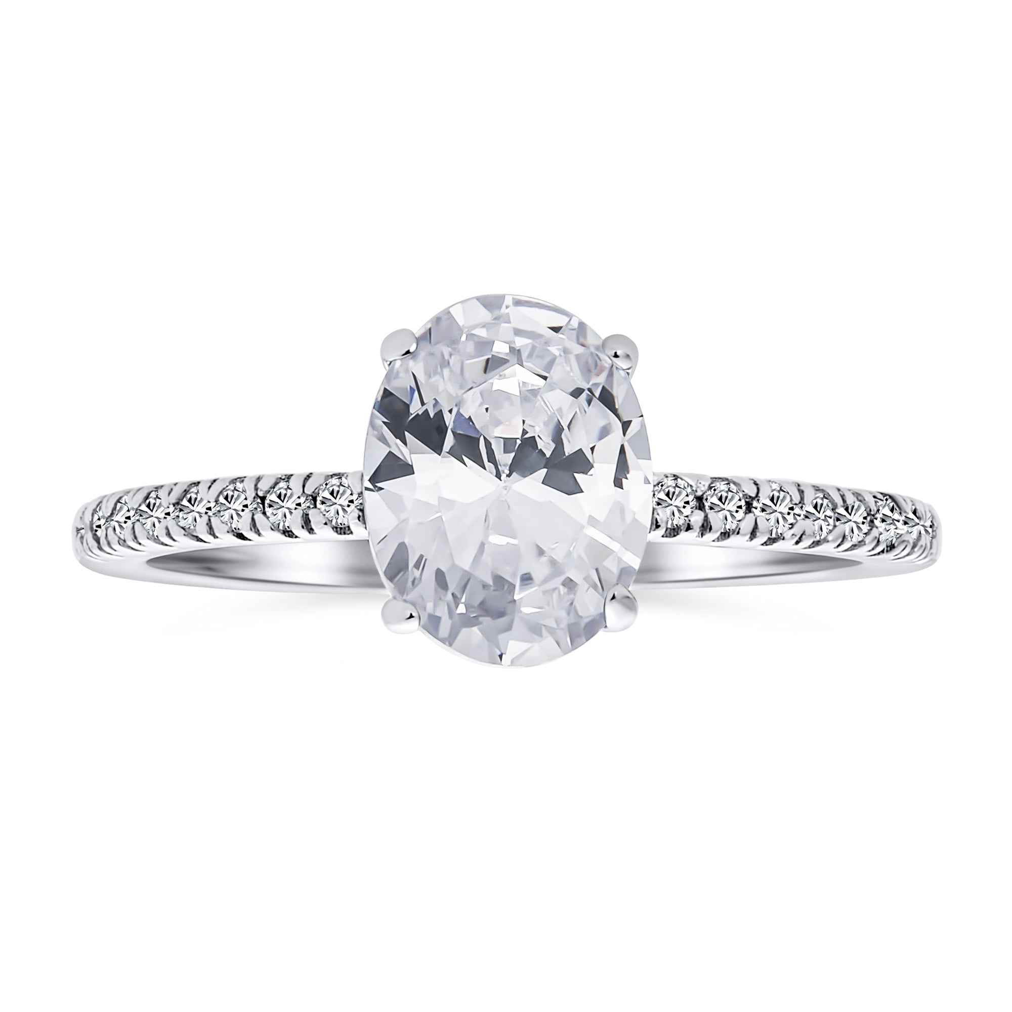 Bling Jewelry Womens Traditional 2CT Oval Solitaire Engagement Ring ...