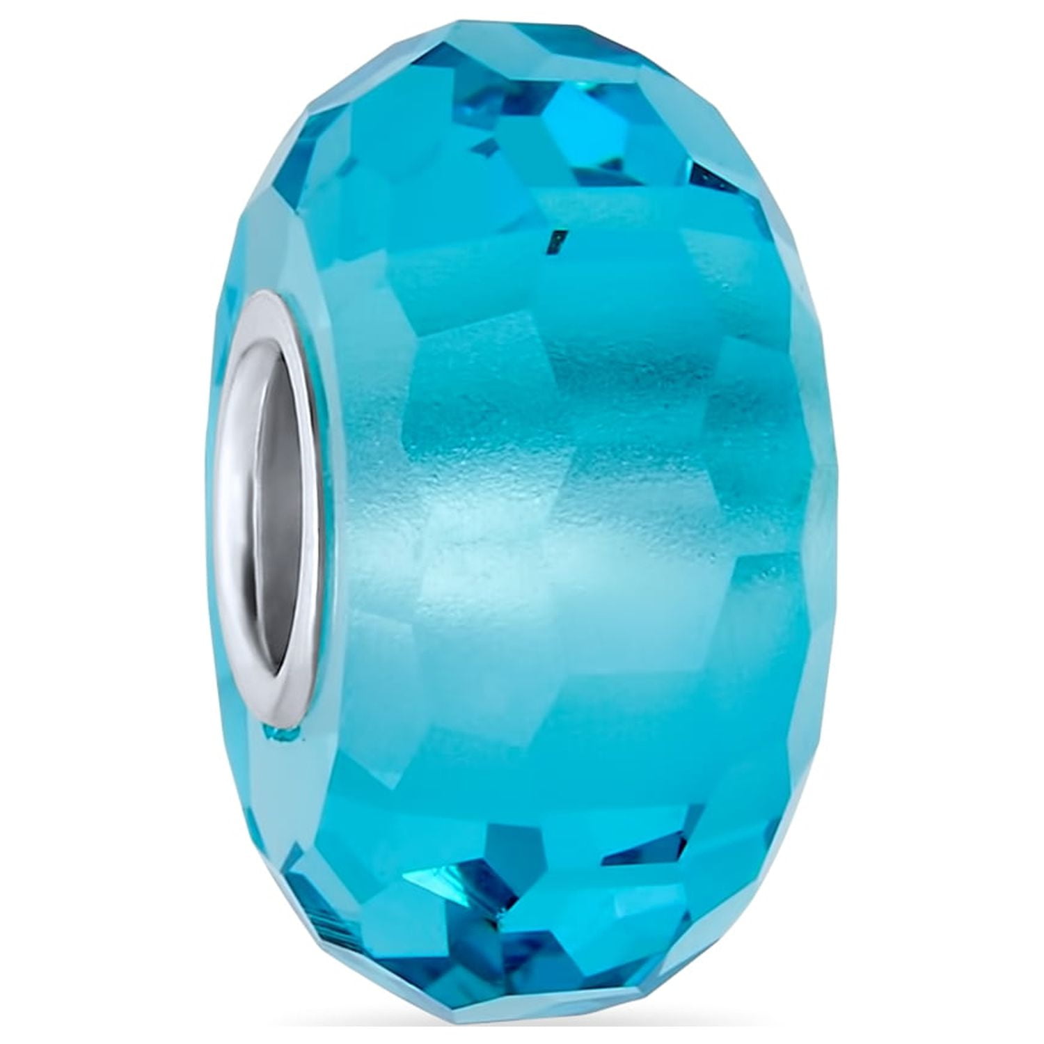 Bling Jewelry Womens Translucent Murano Faceted Glass Charm Bead with ...