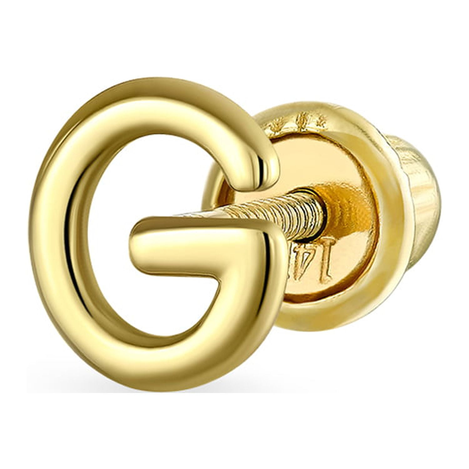 Bling Jewelry Womens Unisex 14K Gold Ear Cuff Cartilage Alphabet ...