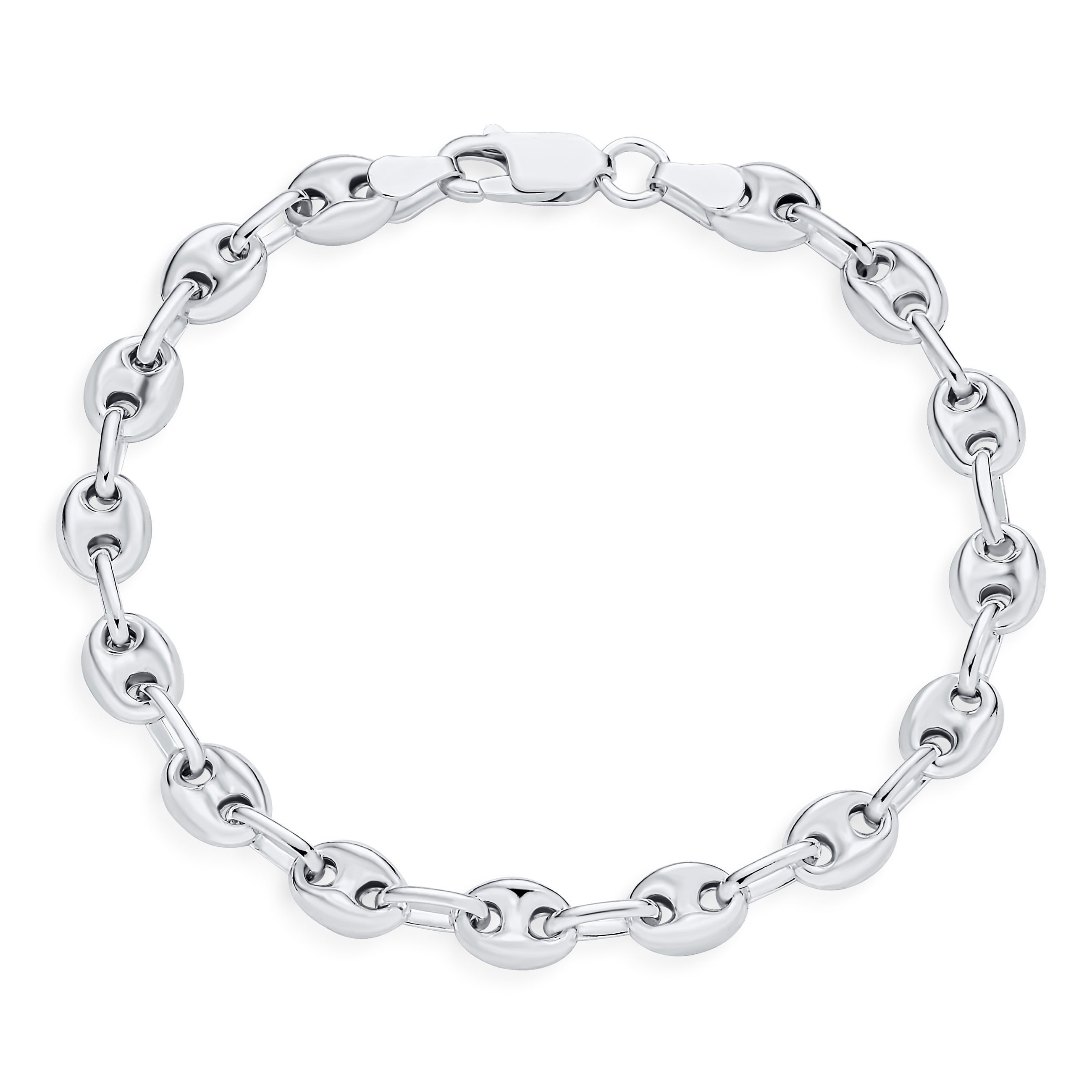 Bling Jewelry Womens Unisex Sterling Silver Nautical Anchor Chain Link ...