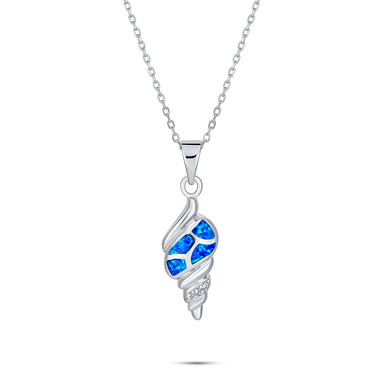 Bling Jewelry Womens Vacation Blue Gemstone Opal Inlay Sea Shell ...