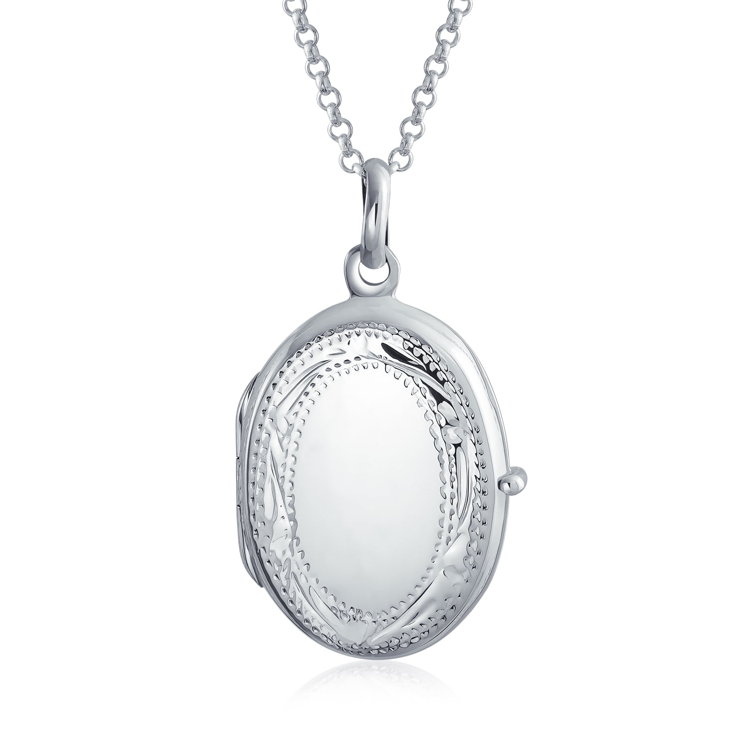 Bling Jewelry Sterling Silver Necklace Pendant with Vintage Engraved ...