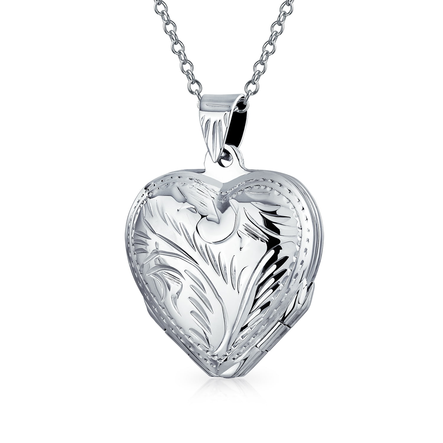 Bling Jewelry Womens Vintage Heart Locket Necklace Holds Multiple ...