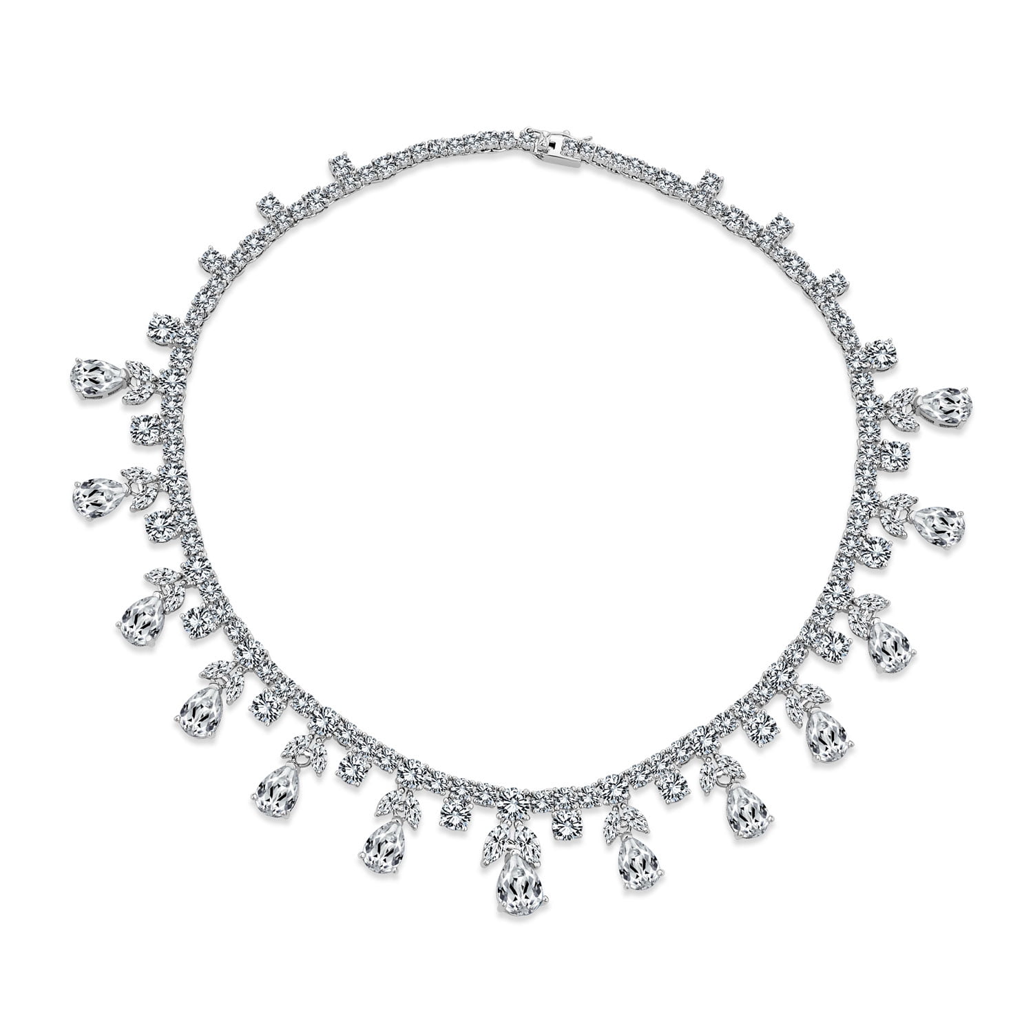 Bling Jewelry Womens Vintage Style Chain Necklace with Teardrop Cubic ...