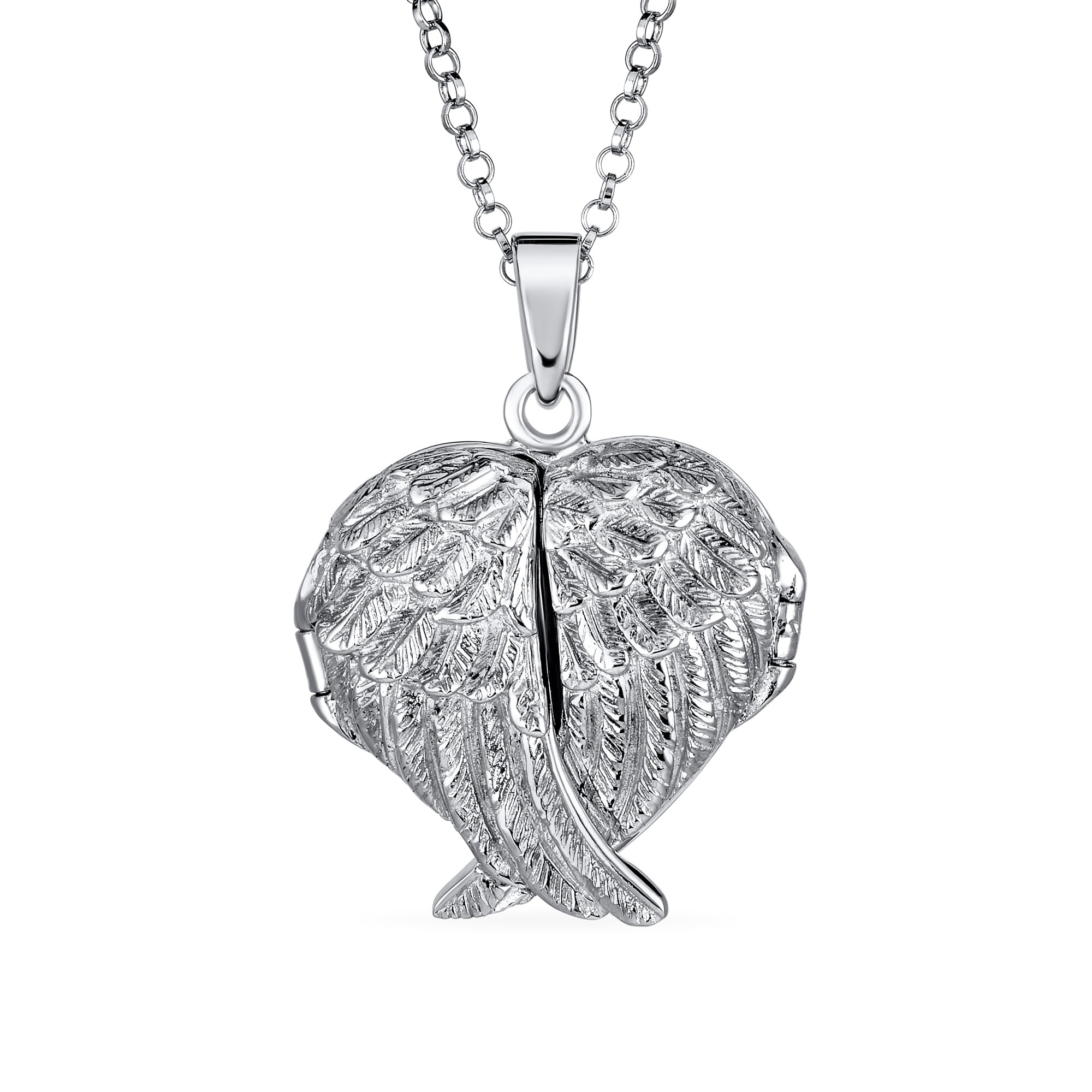 Bling Jewelry Womens Vintage Style Guardian Angel Wing Heart Locket ...