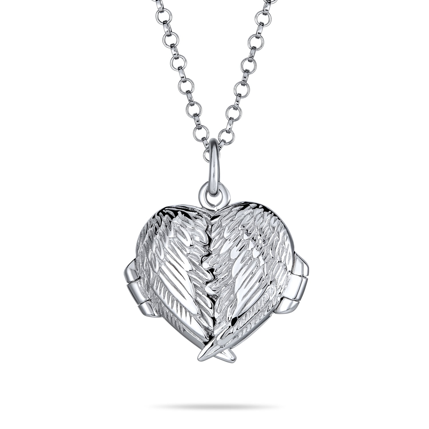 Bling Jewelry Womens Vintage Style Guardian Angel Wing Heart Locket ...