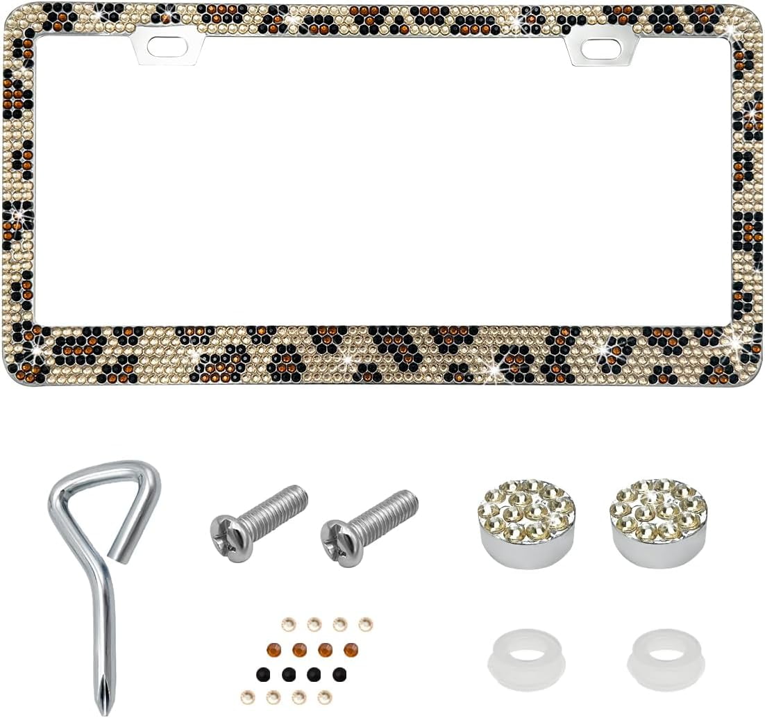 Bling License Plate Frame, Handcrafted Rhinestone License Plate Holder ...