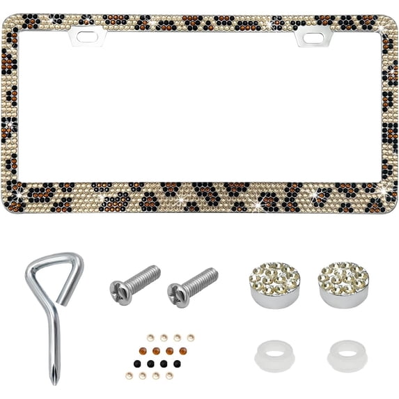 Bling License Plate Frame, Handcrafted Rhinestone License Plate Holder ...