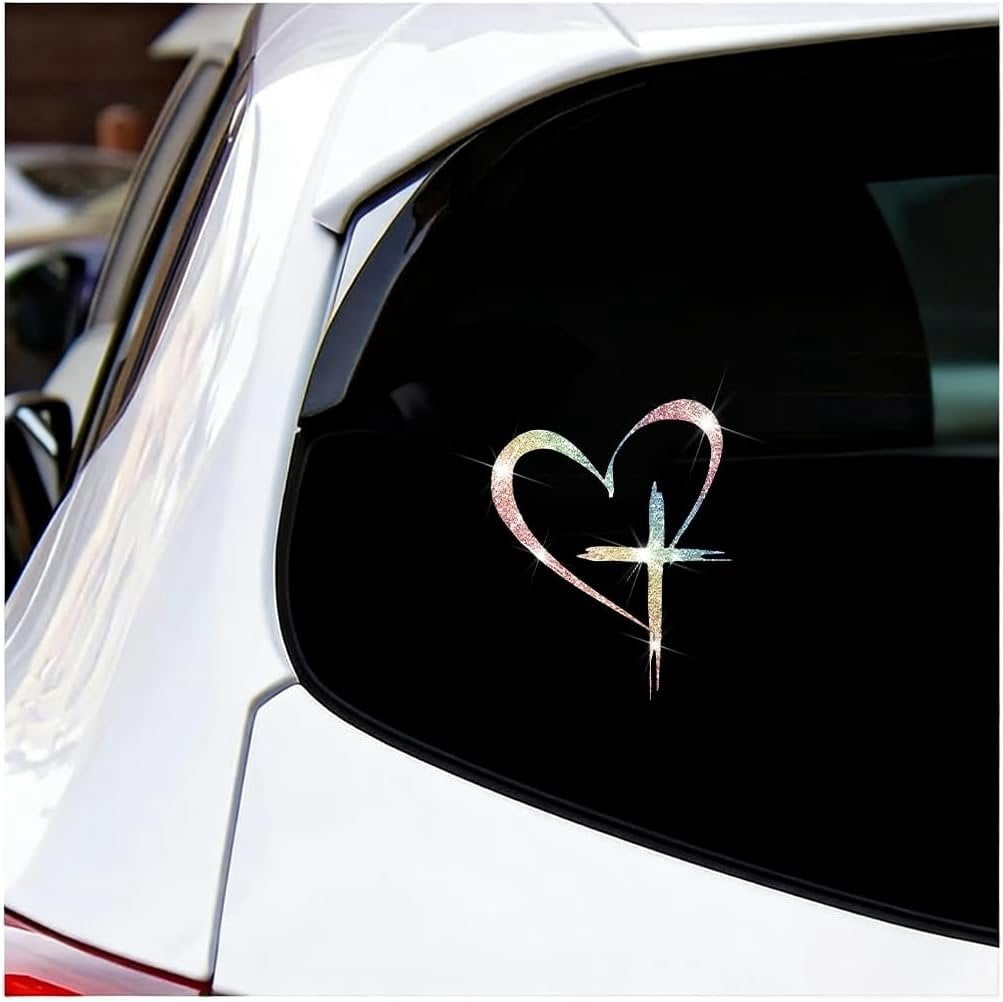 Bling Love Sticker, Shiny Heart Christian Window Bumper Decal, Creative ...