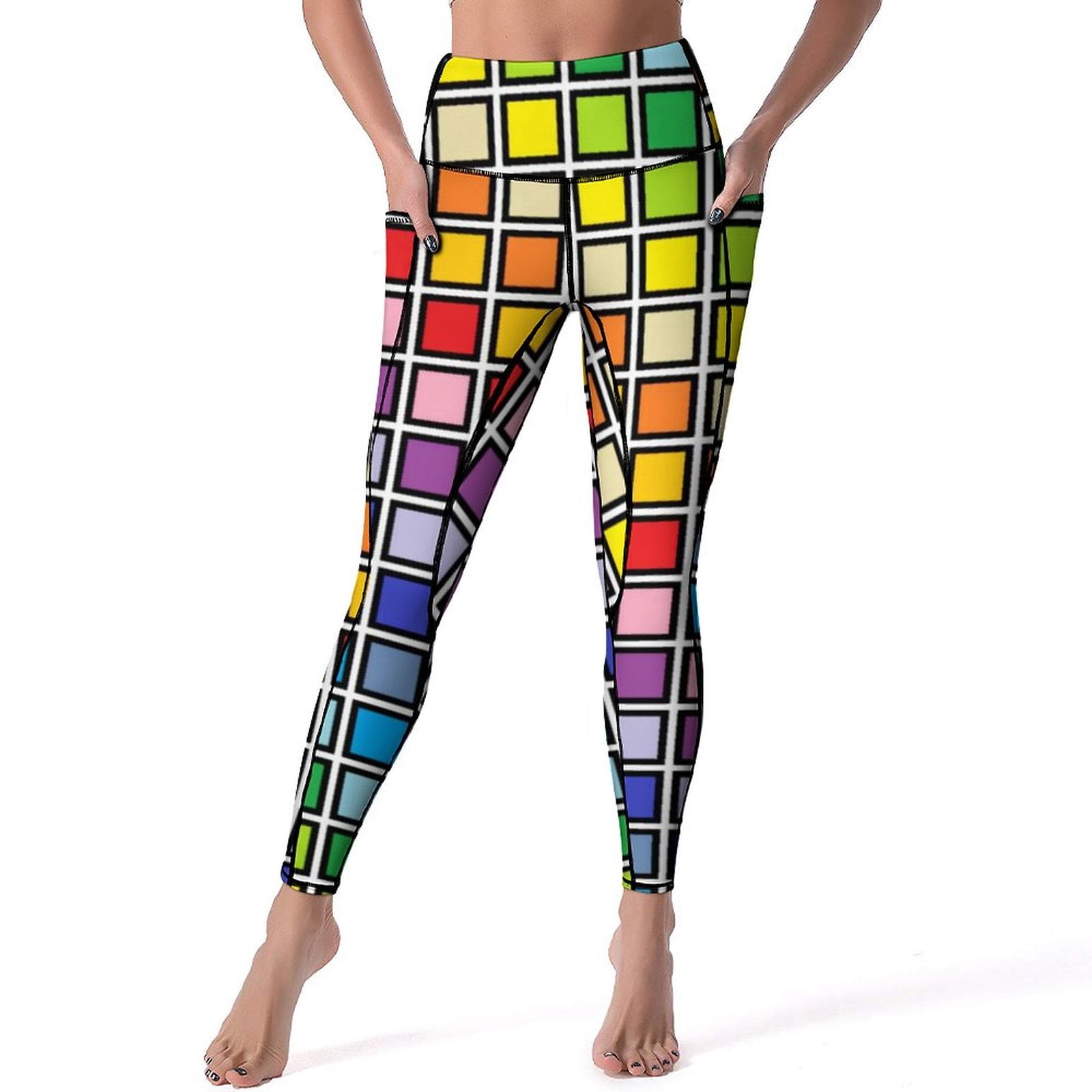 Bling Me Up Yoga Pants Pockets Striped Pop Art Glitter Leggings Sexy ...