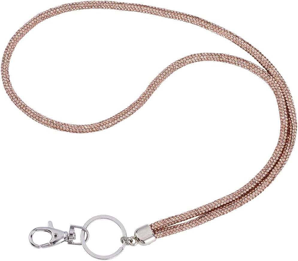 Bling Neck Lanyards Silver Badge Lanyard with Alloy Clasp Ring ...