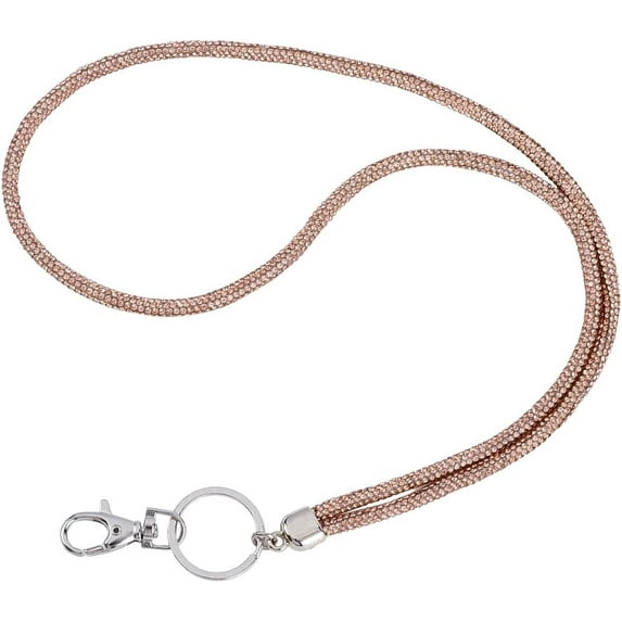 Bling Neck Lanyards Silver Badge Lanyard with Alloy Clasp Ring ...