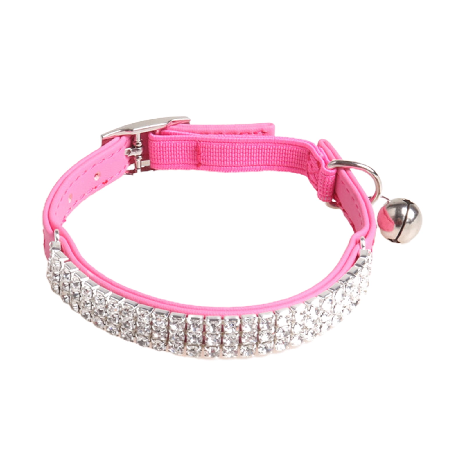 Bling Pet Collar with Rhinestone Bell - Faux Leather for Small and ...