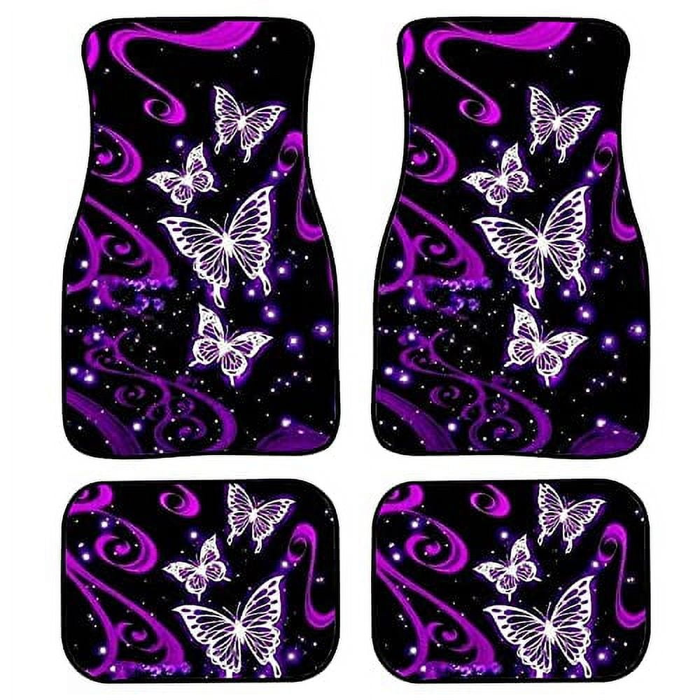 Bling Print Fashion 4 Piece Cars Floor Mats Set for Women - Rubber ...
